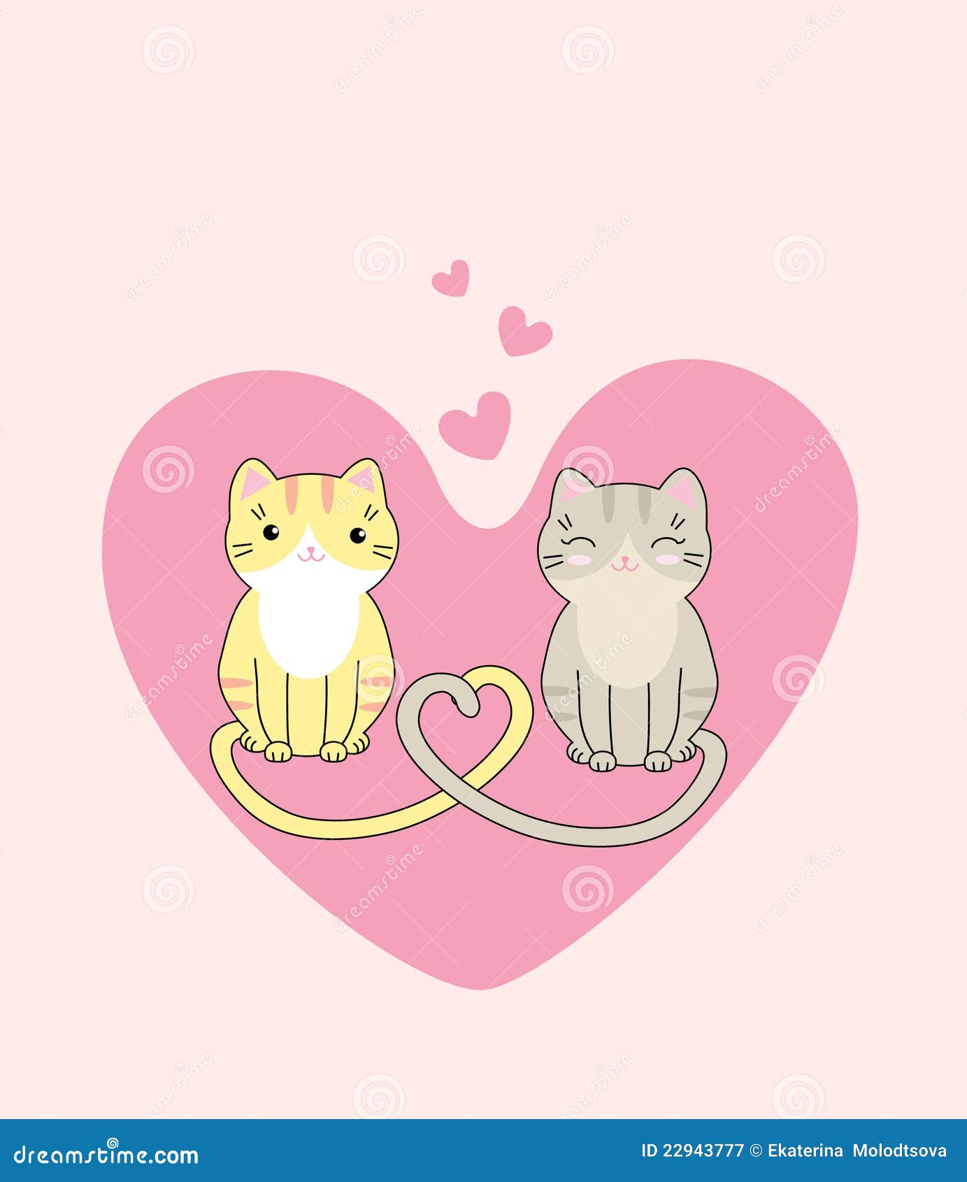 Cute cats in love stock illustration. Illustration of flirting - 22943777