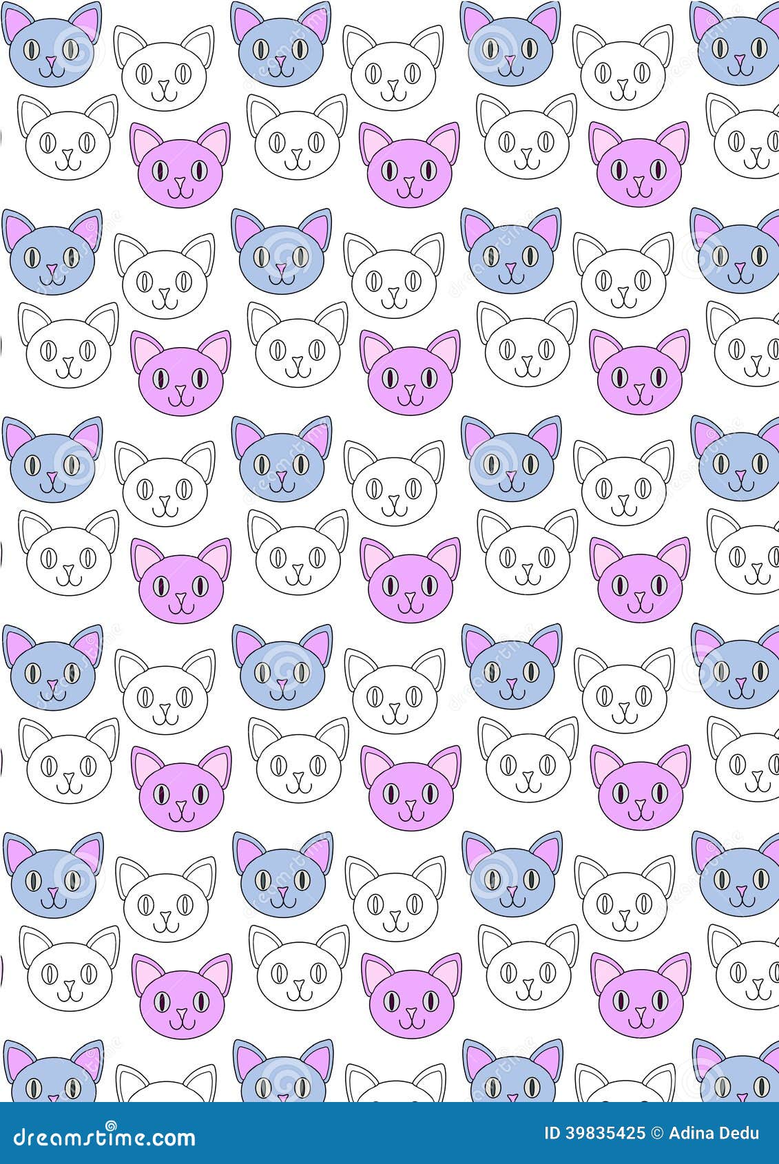 Cute Cats Repeat Pattern stock illustration. Illustration of fabric ...