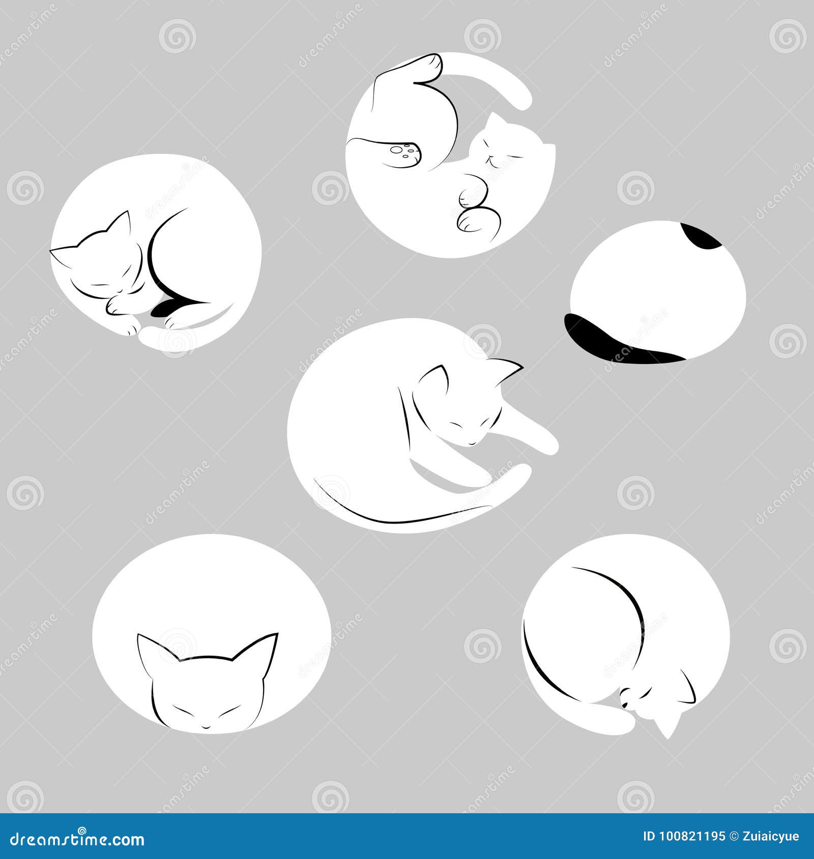 Cute cats shapes stock vector. Illustration of cute - 100821195