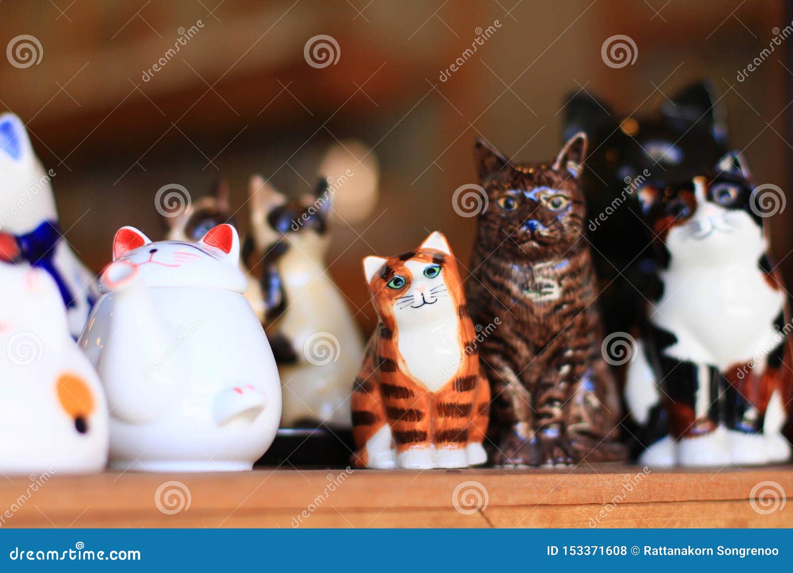 Cute Ceramic cats stock photo. Image of asia, clay, decorative - 153371608