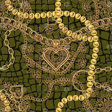 Cute Gold Chain Texture Seamless. Flat and Solid Color Vector ...