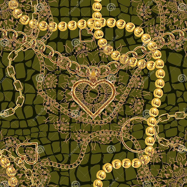 Cute Gold Chain Texture Seamless. Flat and Solid Color Vector ...