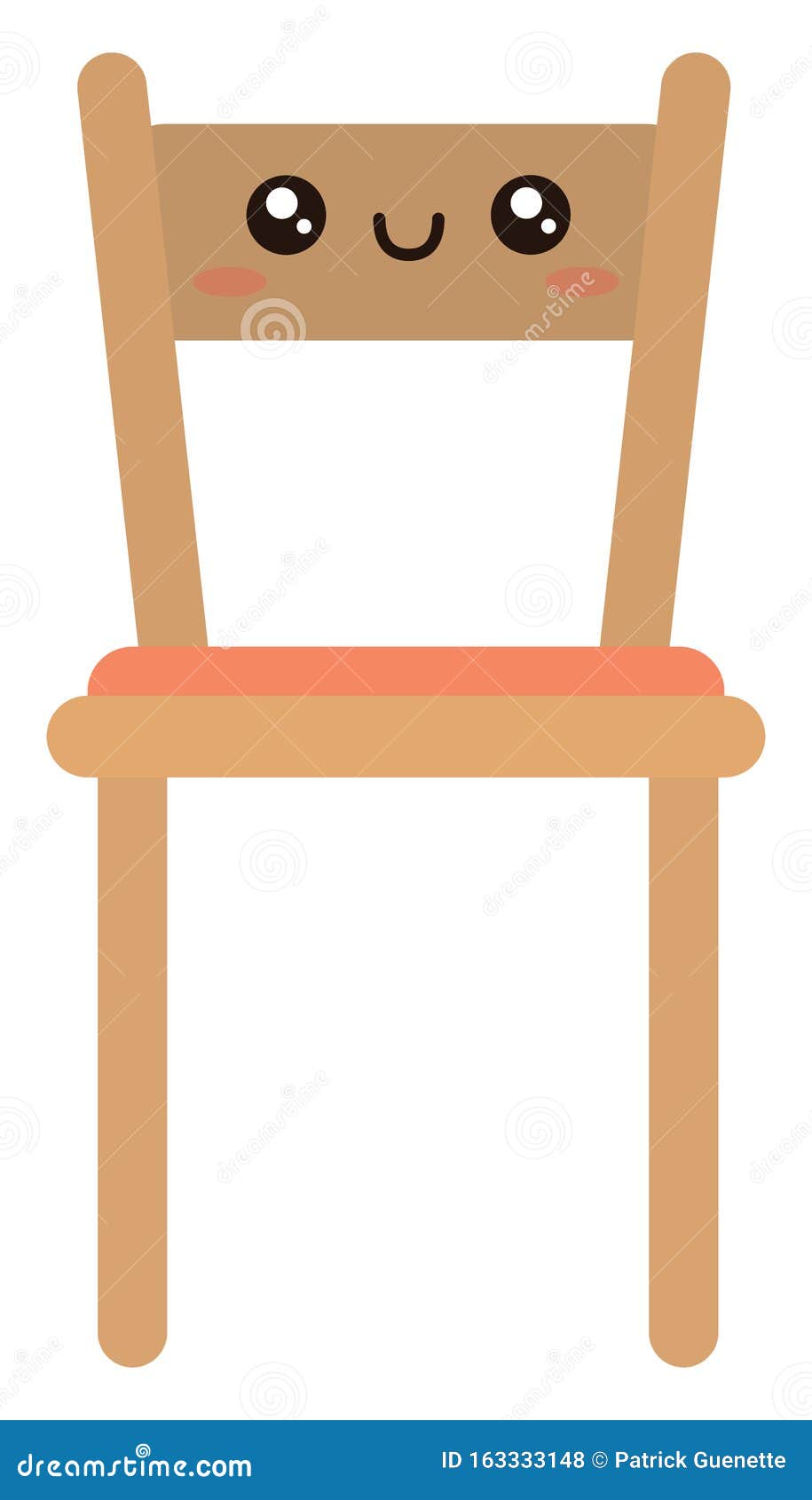 Cute 3d Chair On Blank Black Background Stock Photography ...