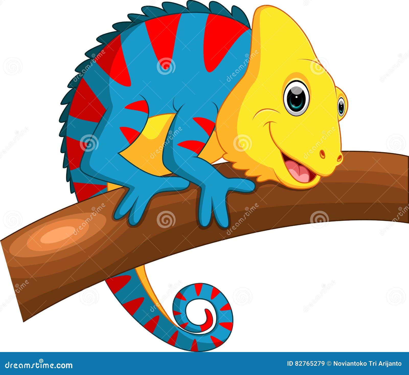 Cute Chameleon Vector Cartoon Illustration | CartoonDealer.com #116152399