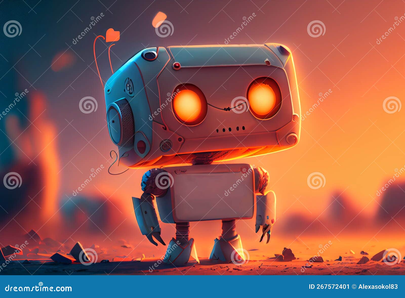 Cute Character 3D Artificial Intelligence Stock Illustration ...