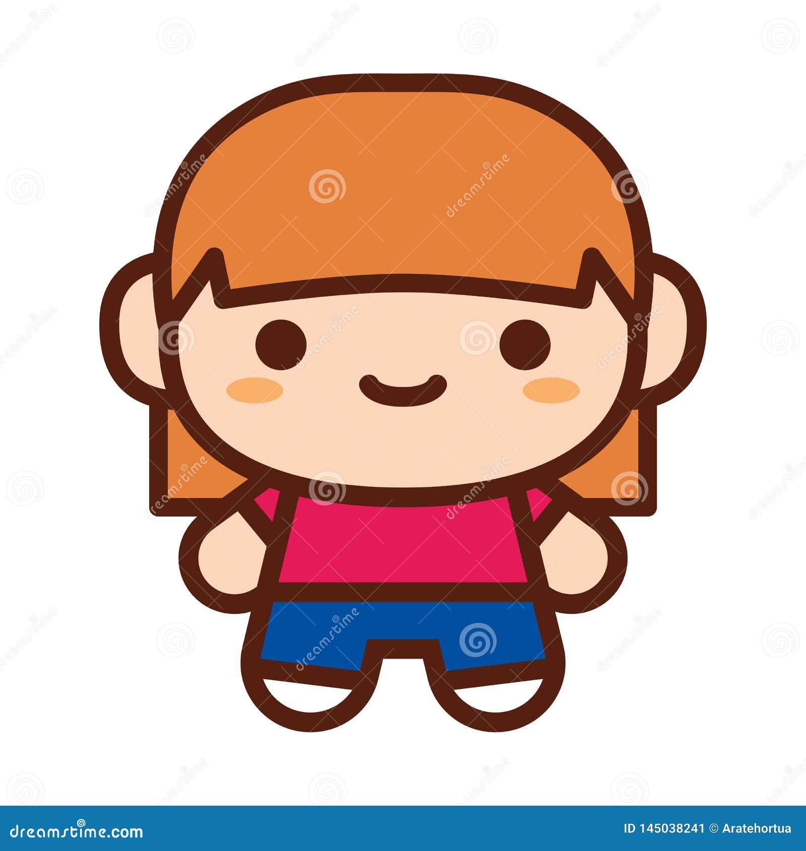 Cute Character Isolated on White Background Stock Vector - Illustration ...