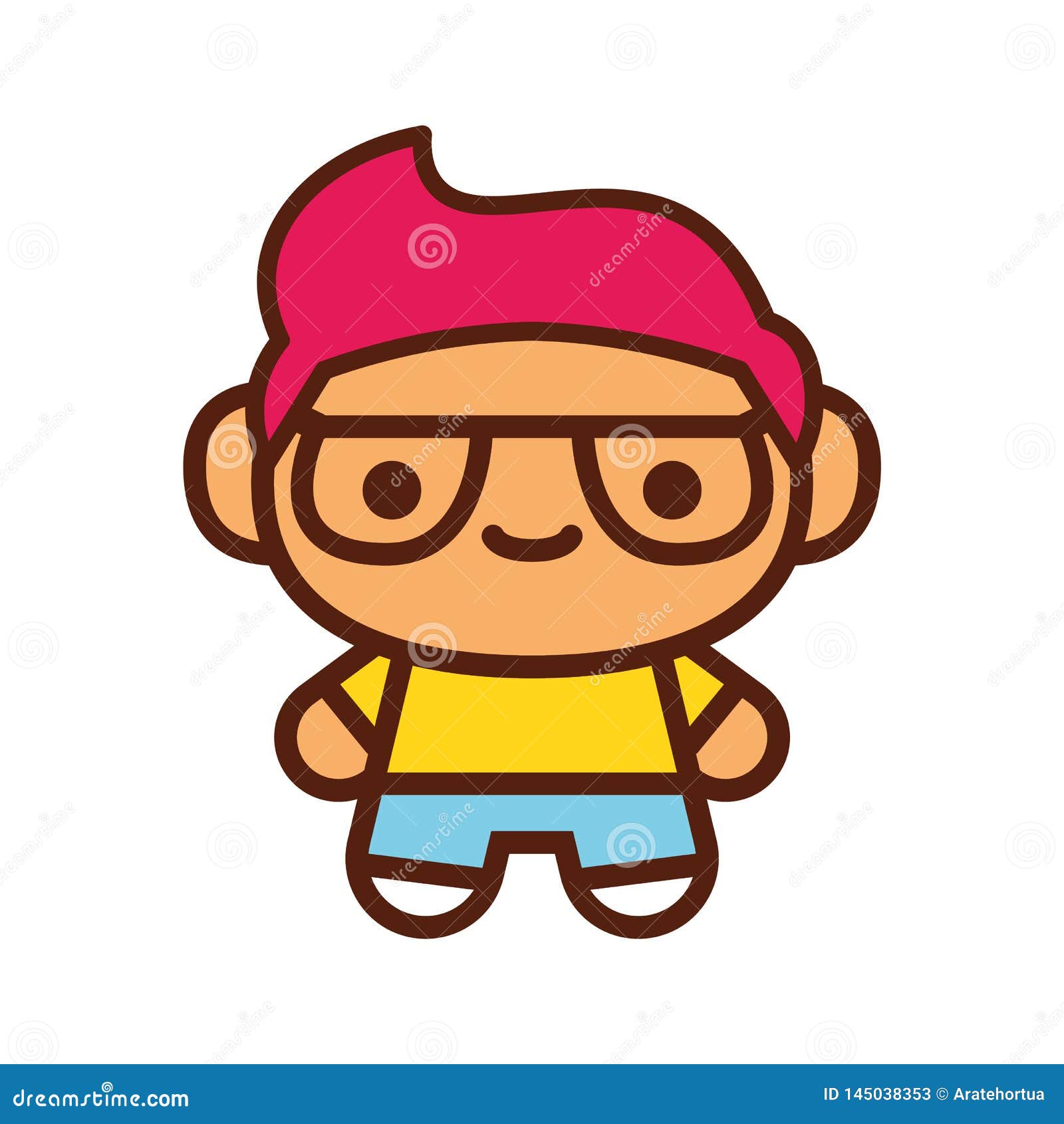 Cute Character Isolated on White Background Stock Illustration ...