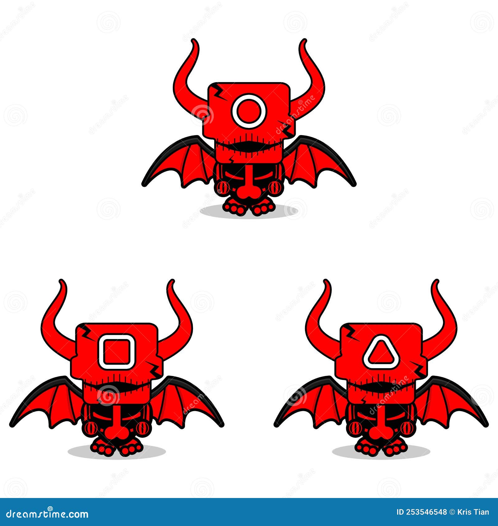 Mascot Red Devil Ghost Design Stock Vector - Illustration of graphic ...