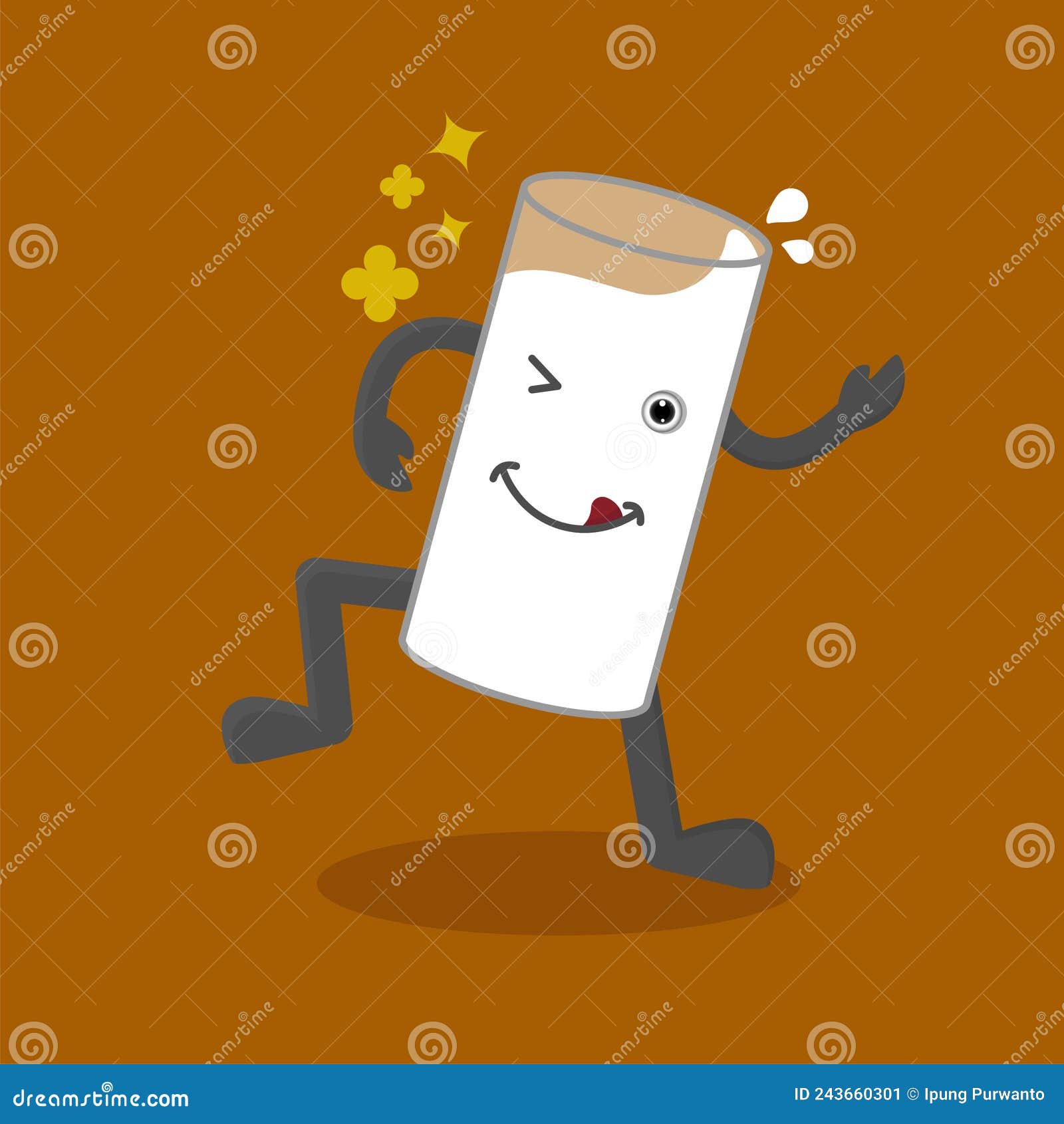 Vector Illustration of Cute Character of Milk Stock Vector ...
