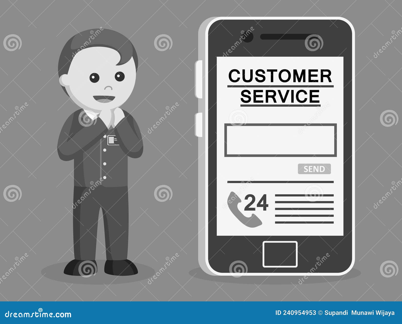 Bank Teller Character Profession Design Vector Black and White Stock ...