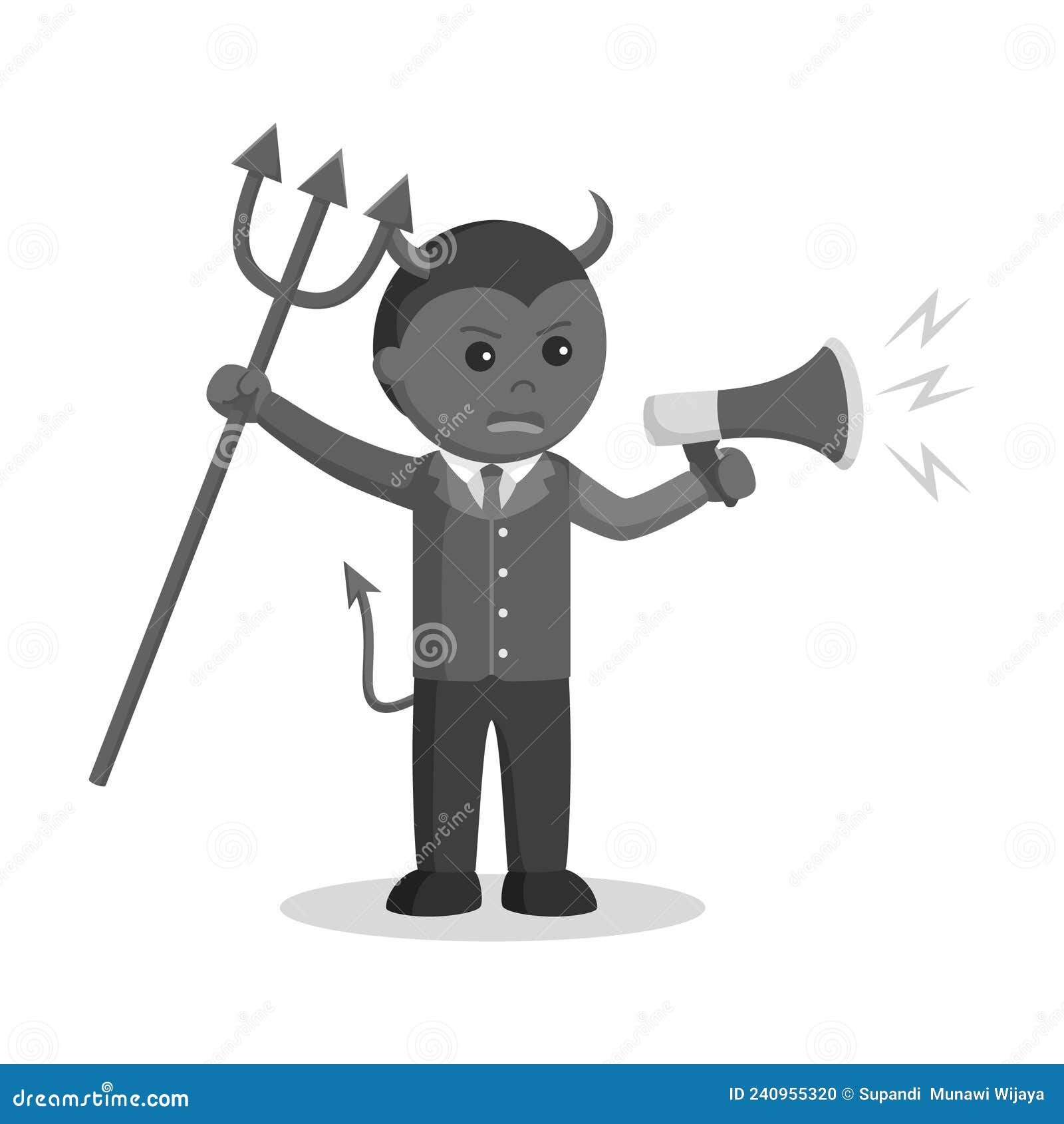 Businessman Devil Character Profession Design Vector Black and White ...