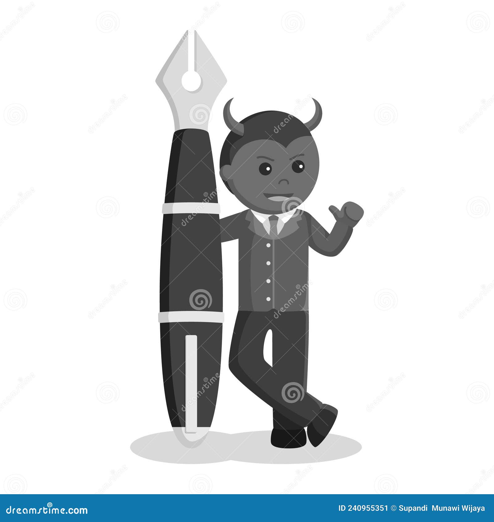 Businessman Devil Character Profession Design Vector Black and White ...