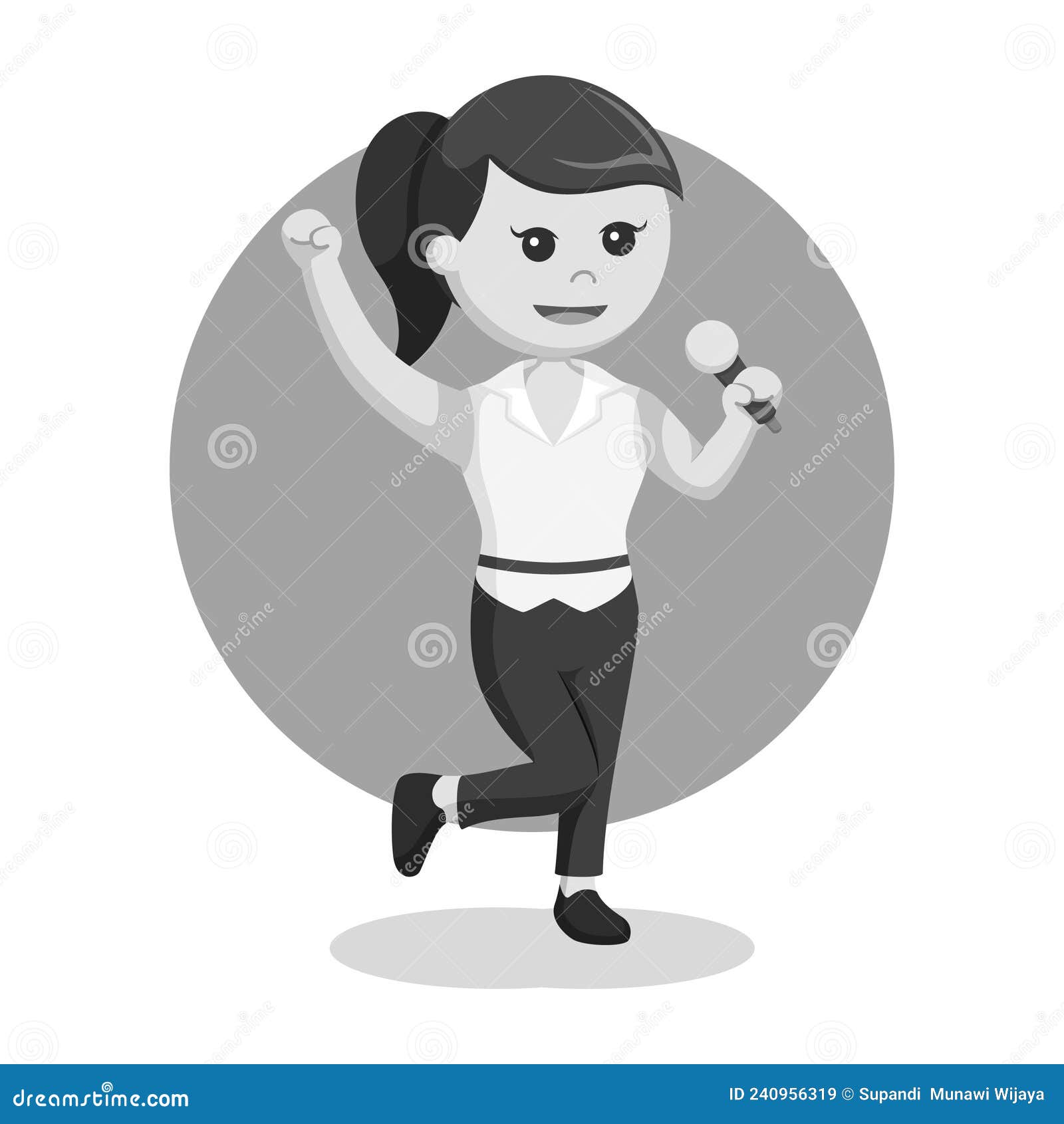 Singer Character Profession Design Vector Black and White Stock Vector ...