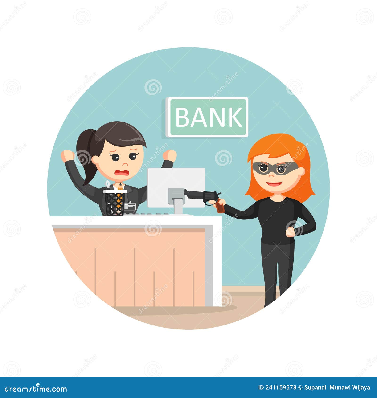 Bank Teller Character Profession Design Vector Stock Vector ...