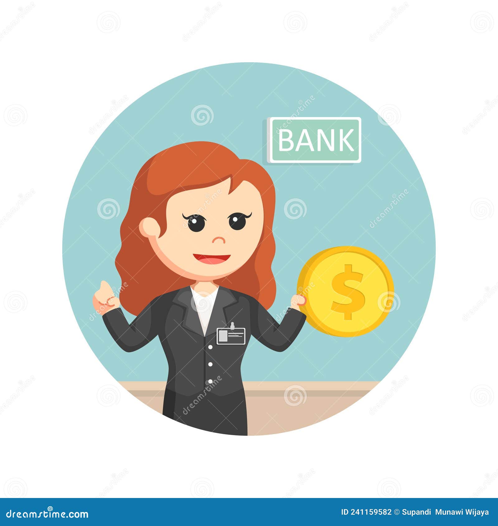 Bank Teller Character Profession Design Vector Stock Vector ...