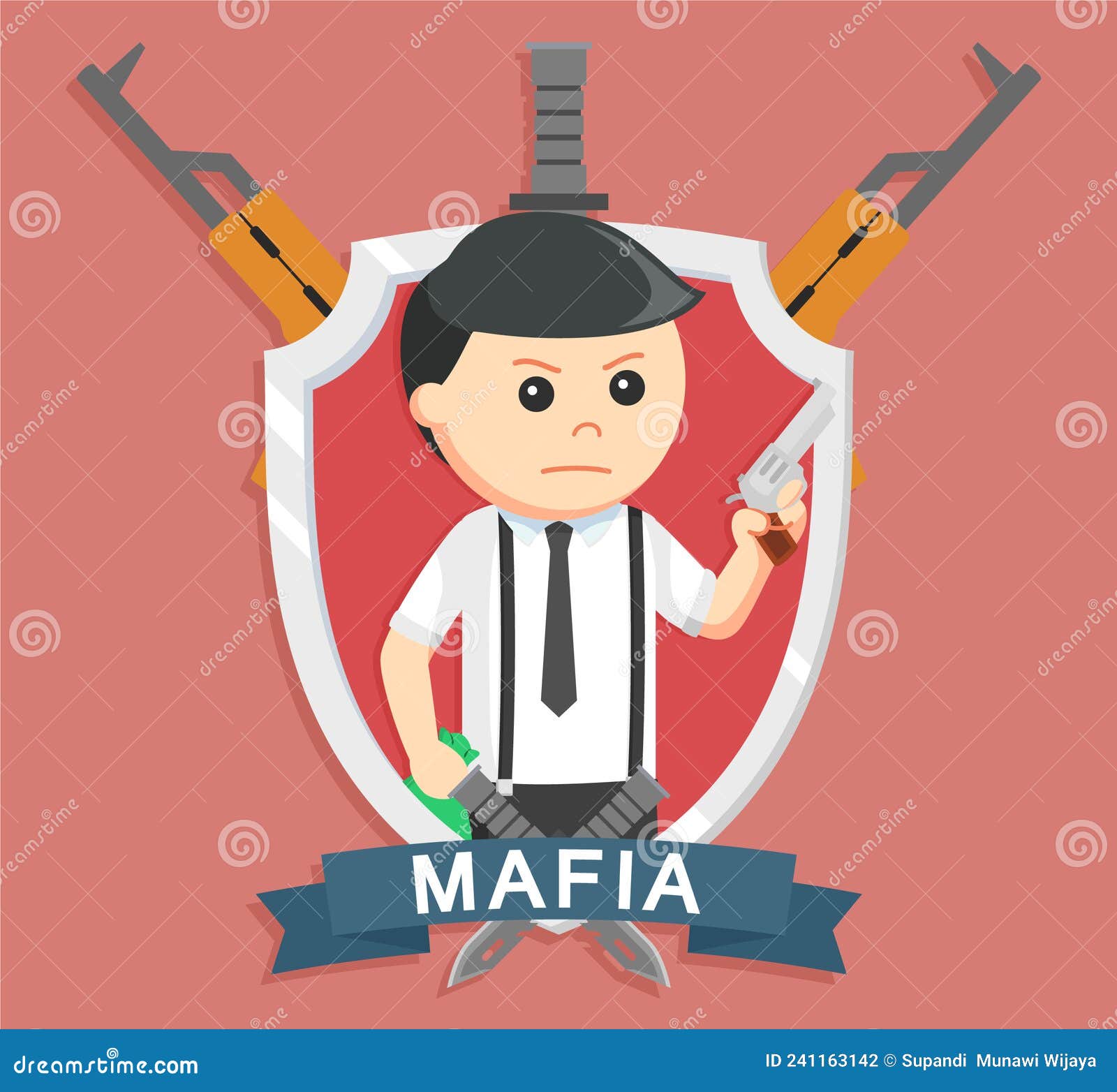 Mafia Character Profession Design Vector Stock Vector - Illustration of ...
