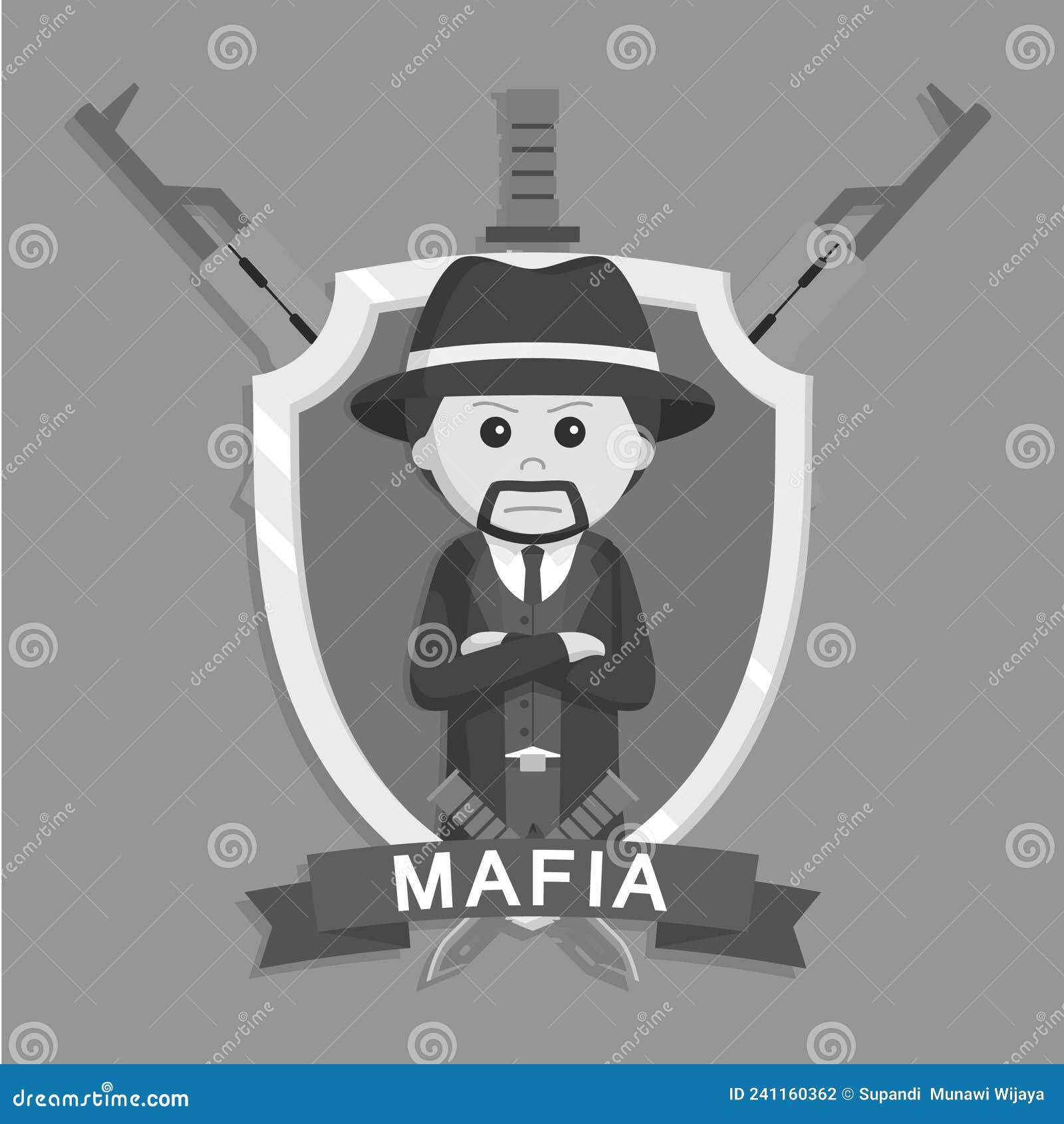 Mafia Character Design, Male And Female With Icon Set. Underground ...