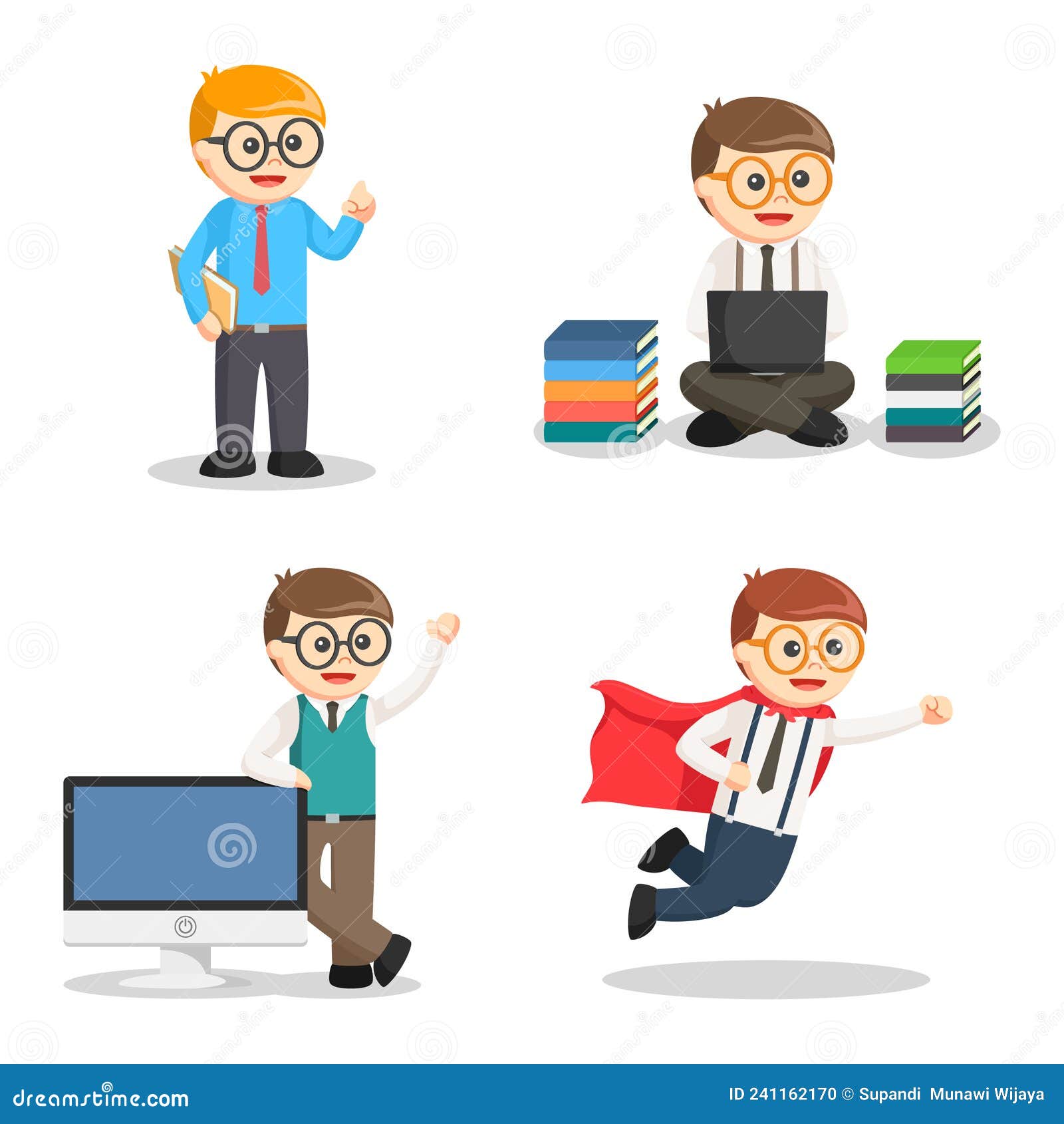 Nerd Office Character Profession Design Vector Stock Vector ...