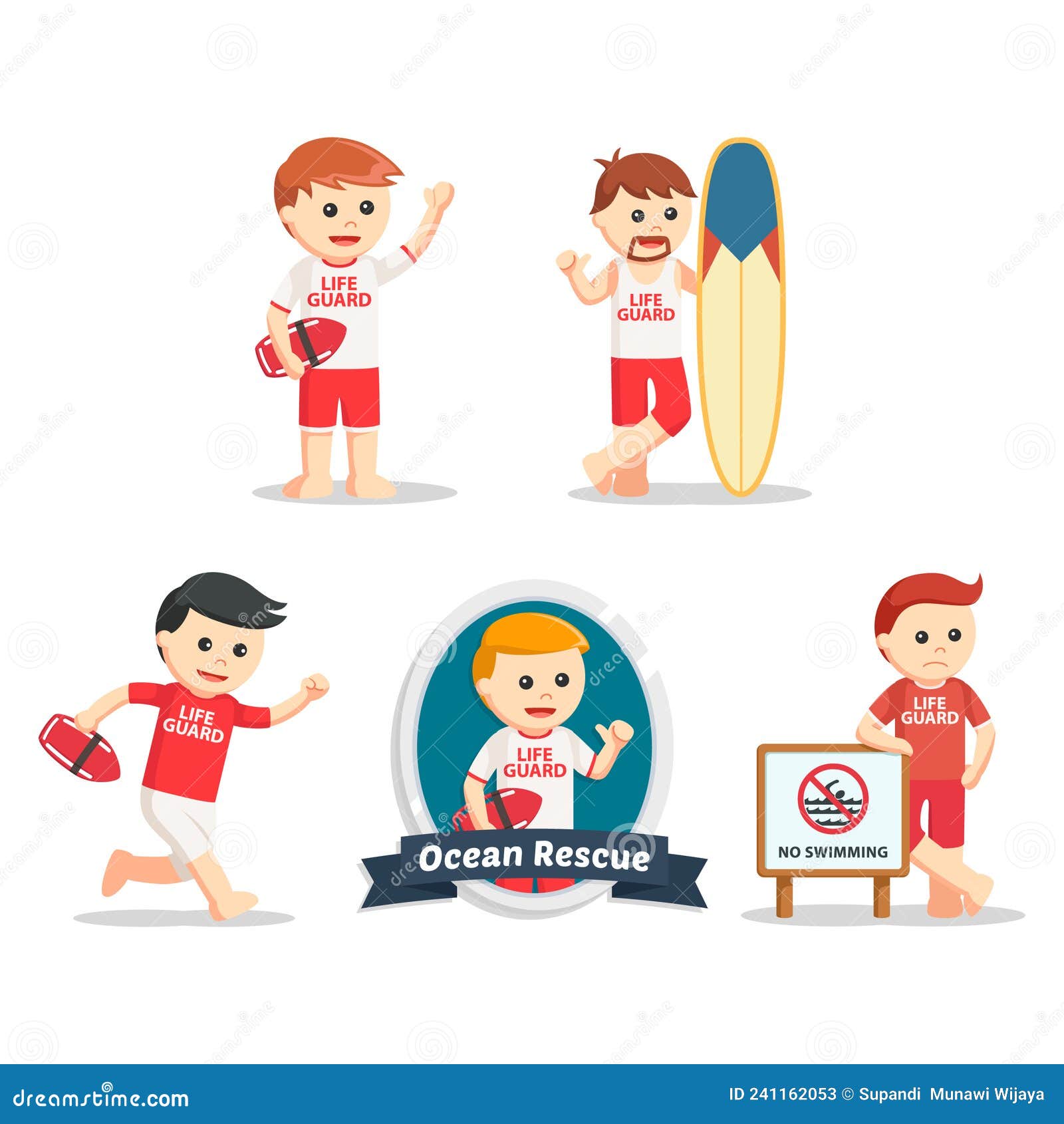 Ocean Rescue Character Profession Design Vector Stock Vector ...