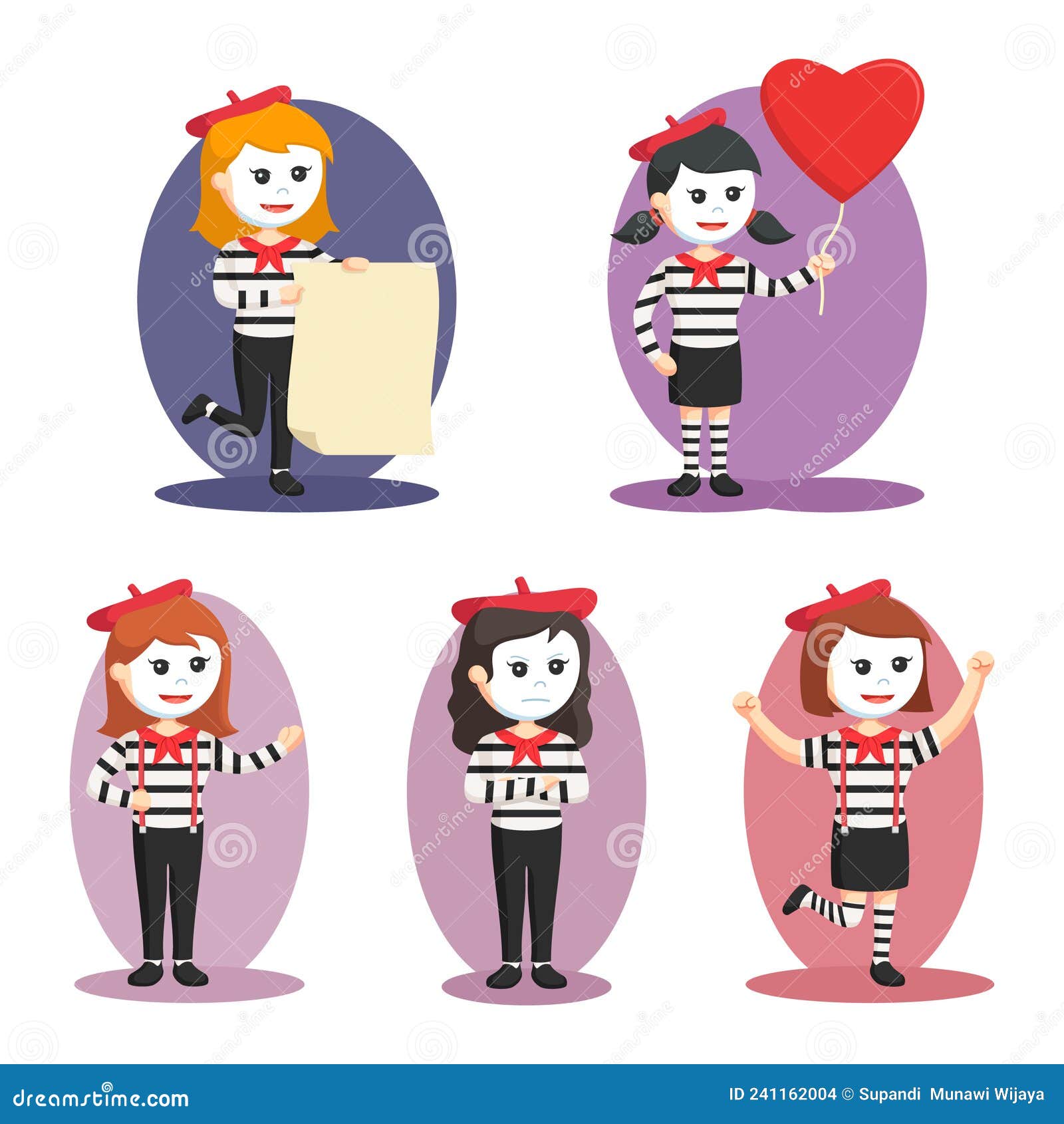 Pantomime Character Profession Design Vector Stock Vector ...
