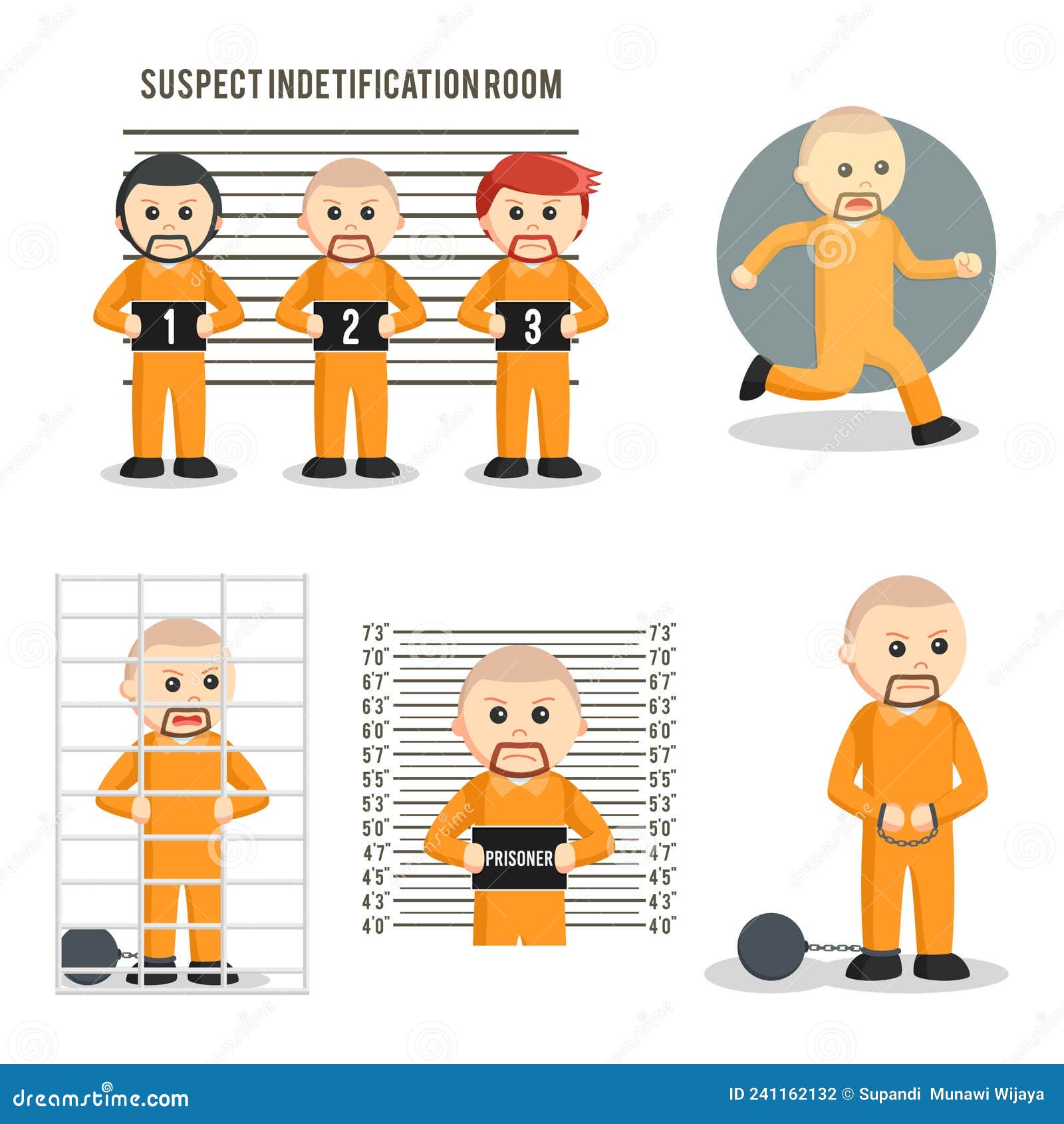Prisoner Character Profession Design Vector Stock Vector - Illustration ...