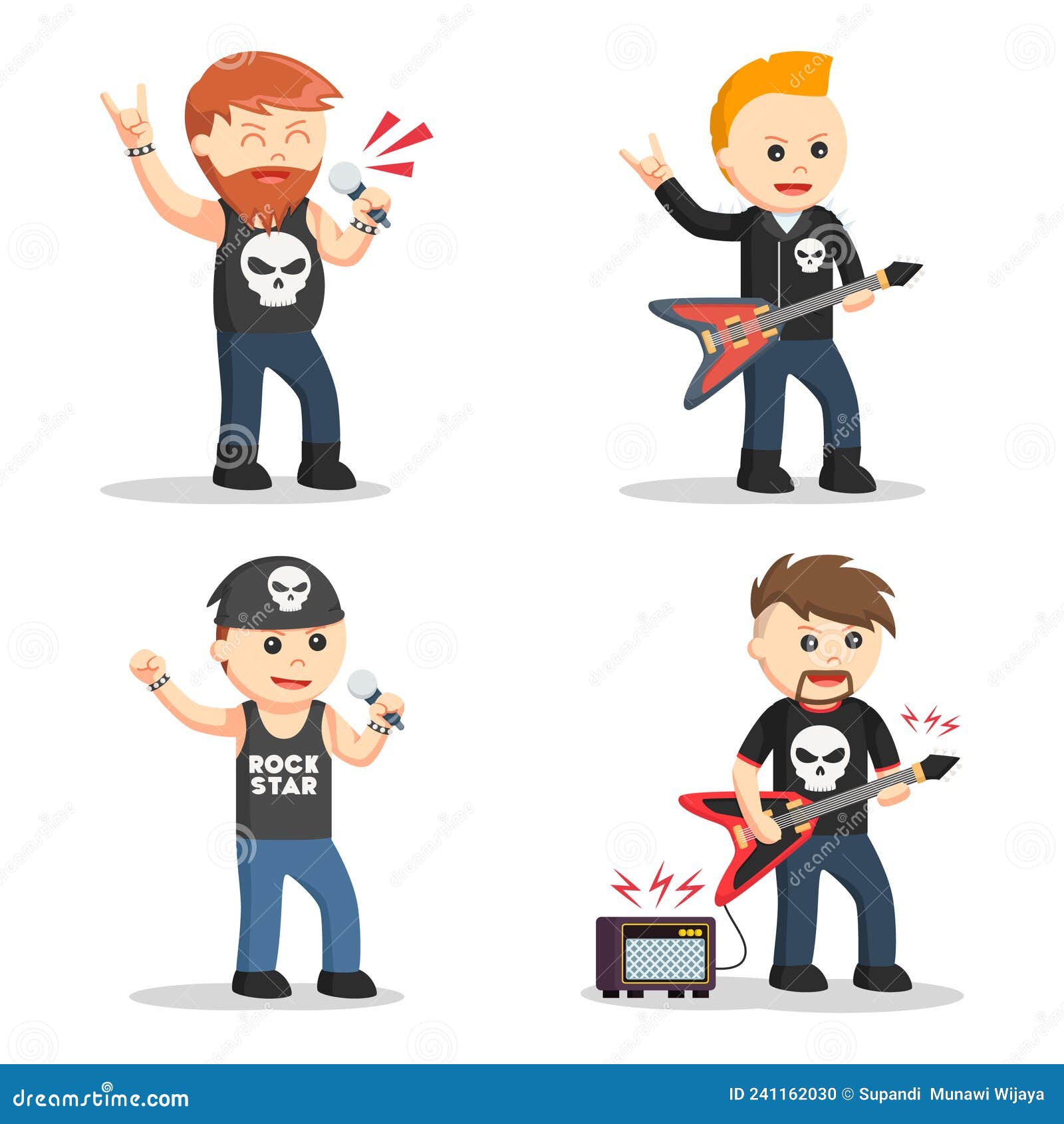 Rock and Roll Character Profession Design Vector Stock Vector ...