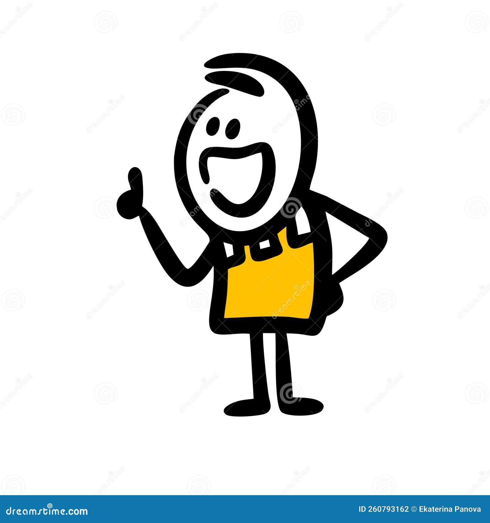 Cute Character with Smiling Face and Uniform Teach Helpers How To Work ...