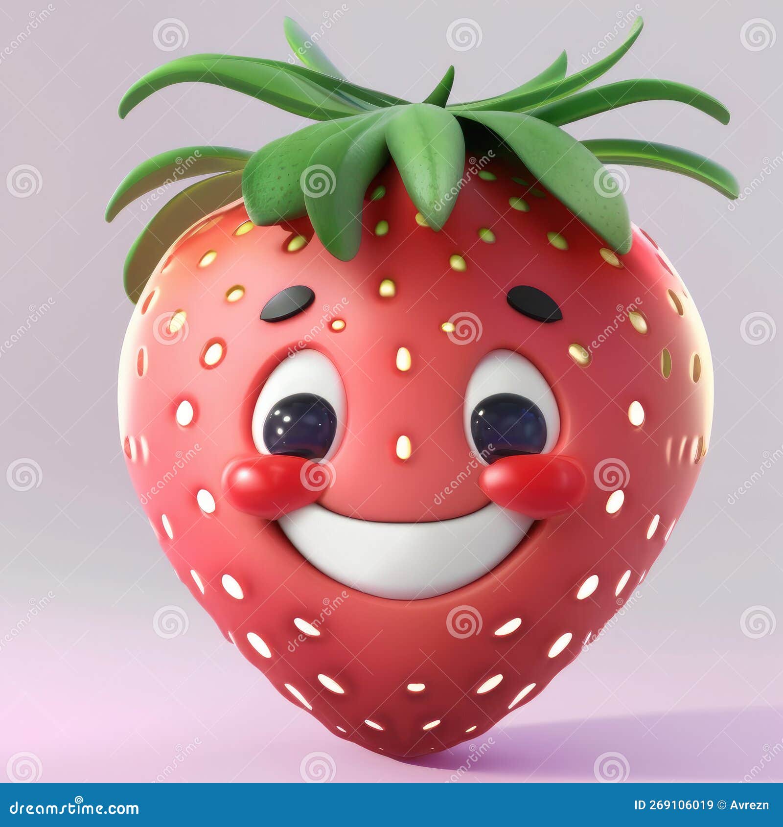 Cute Character Strawberry, Realistic Styled, Generative Ai Stock ...
