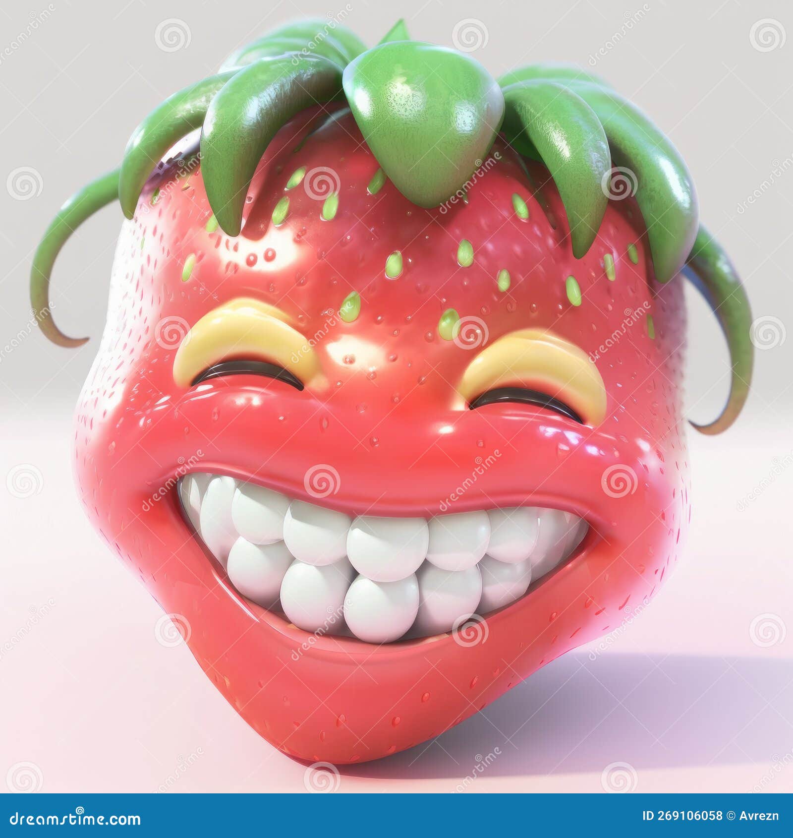 Cute Character Strawberry, Realistic Styled, Generative Ai Stock ...
