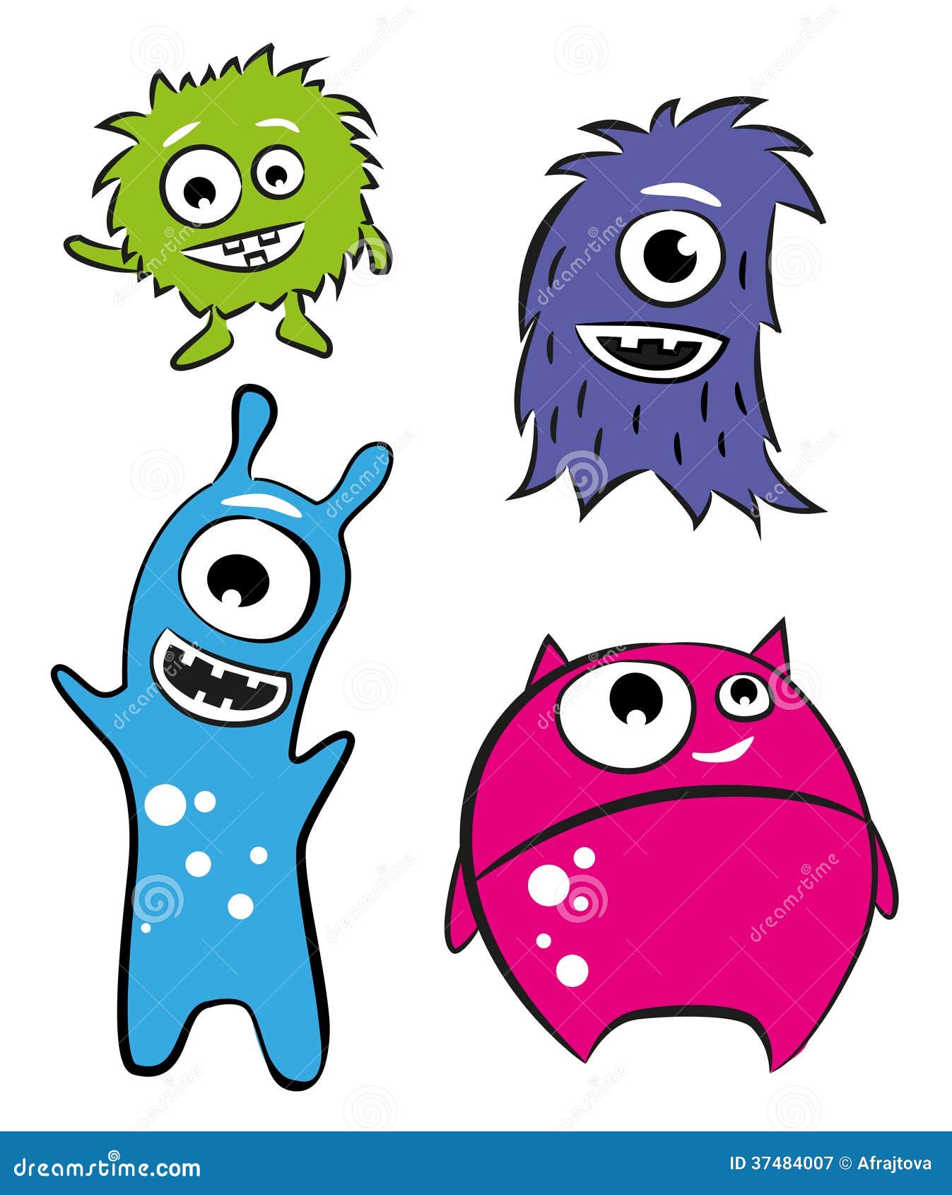 Set Of Cute Characters. Vector Cute Cartoons | CartoonDealer.com #204569047