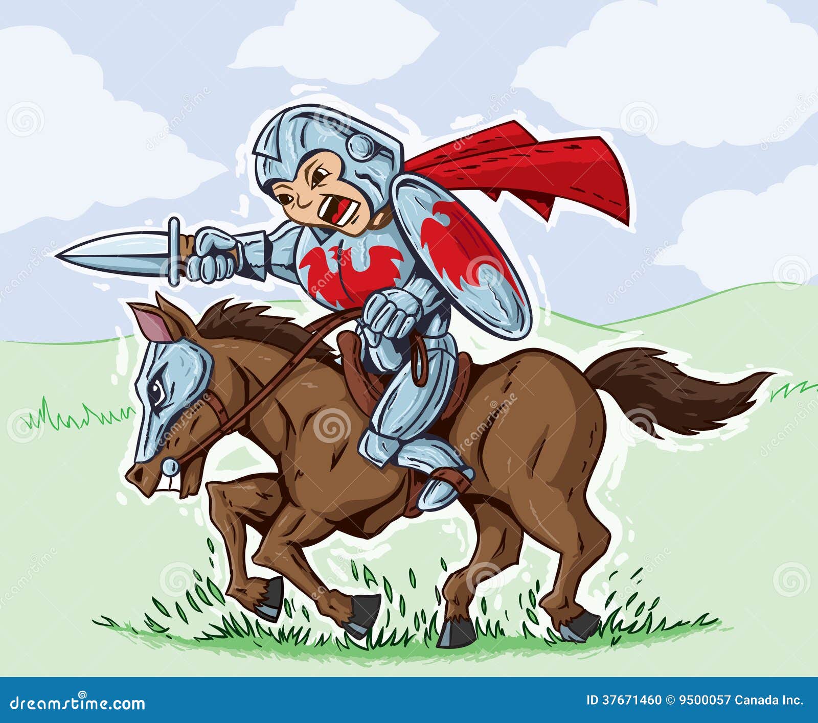 Cute Charging Knight stock vector. Illustration of powerful - 37671460