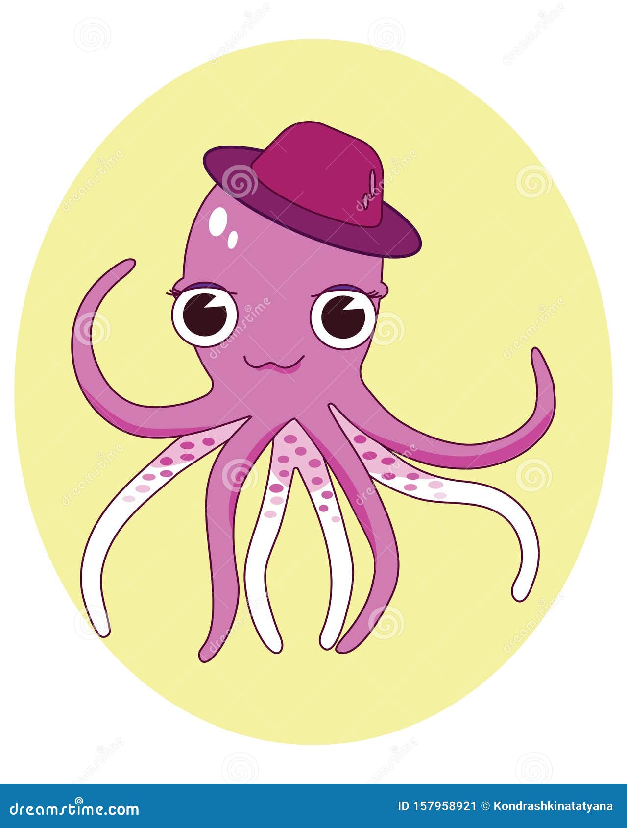 A Cute and Charming Toy Octopus Stock Vector - Illustration of stickers ...