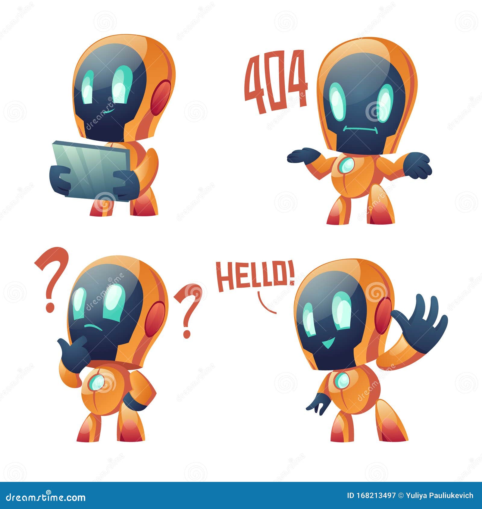 Cute Chat Bot Cartoon, Conversation Robot Stock Vector - Illustration ...