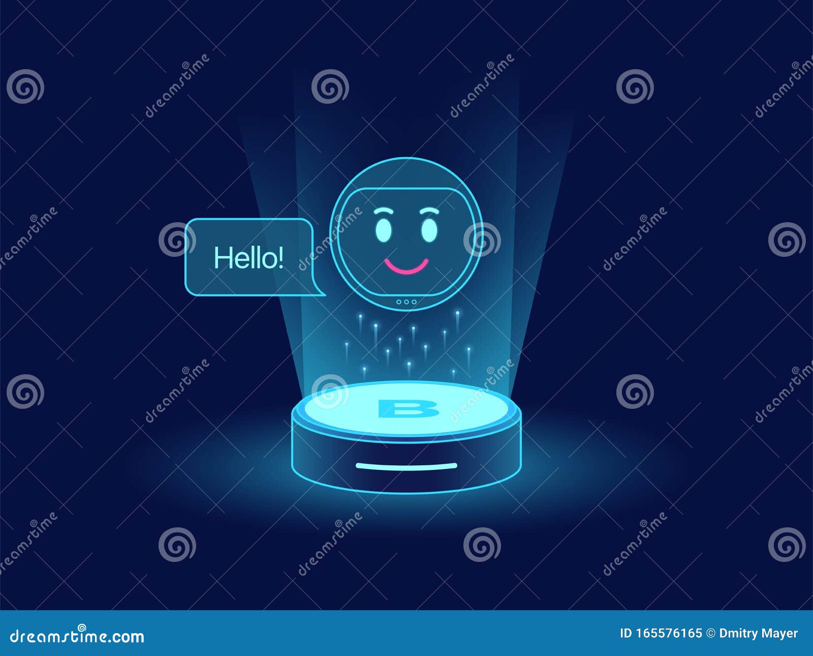 Cute Chat Bot, Virtual Voice Assistant. Mobile Chatbot with Function of ...