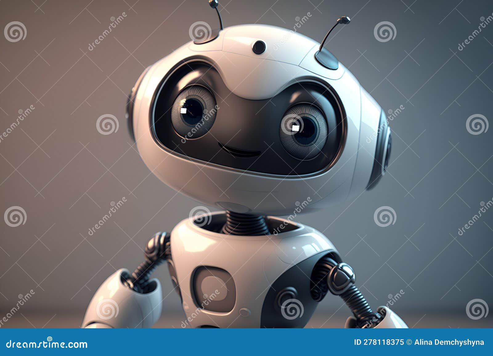 Cute Chat Robot, Generative AI Stock Illustration - Illustration of ...