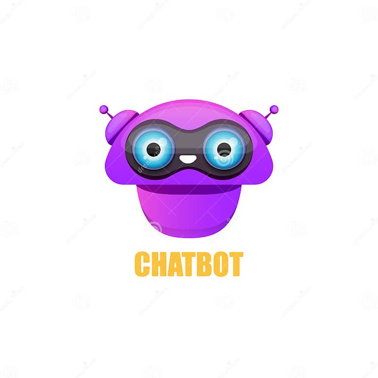 Cute Chatbot Character Isolated on White Background. Vector Funny Robot ...