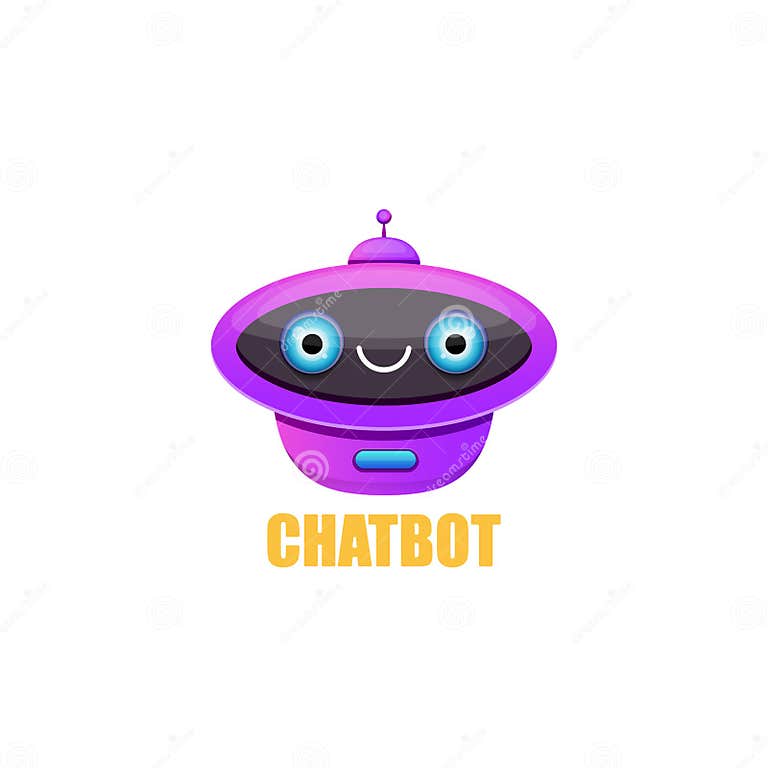 Cute Chatbot Character Isolated on White Background. Vector Funny Robot ...