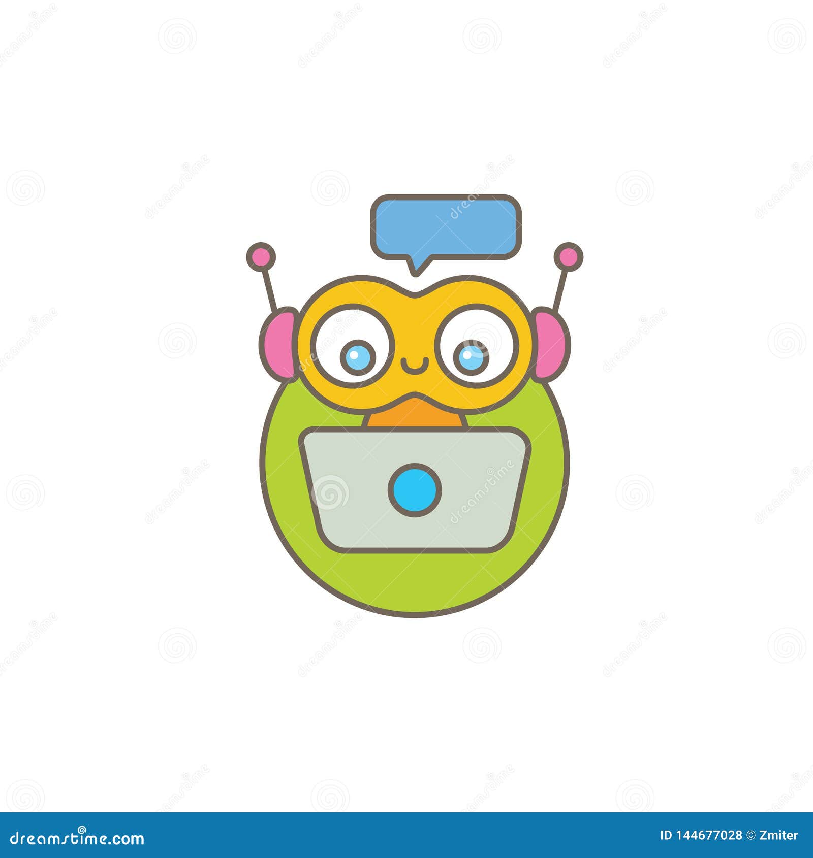 Cute Chatbot Character Isolated On White Background. Vector Funny Robot ... Cute Chatbot Character Isolated On White Background. Vector Funny Robot ...