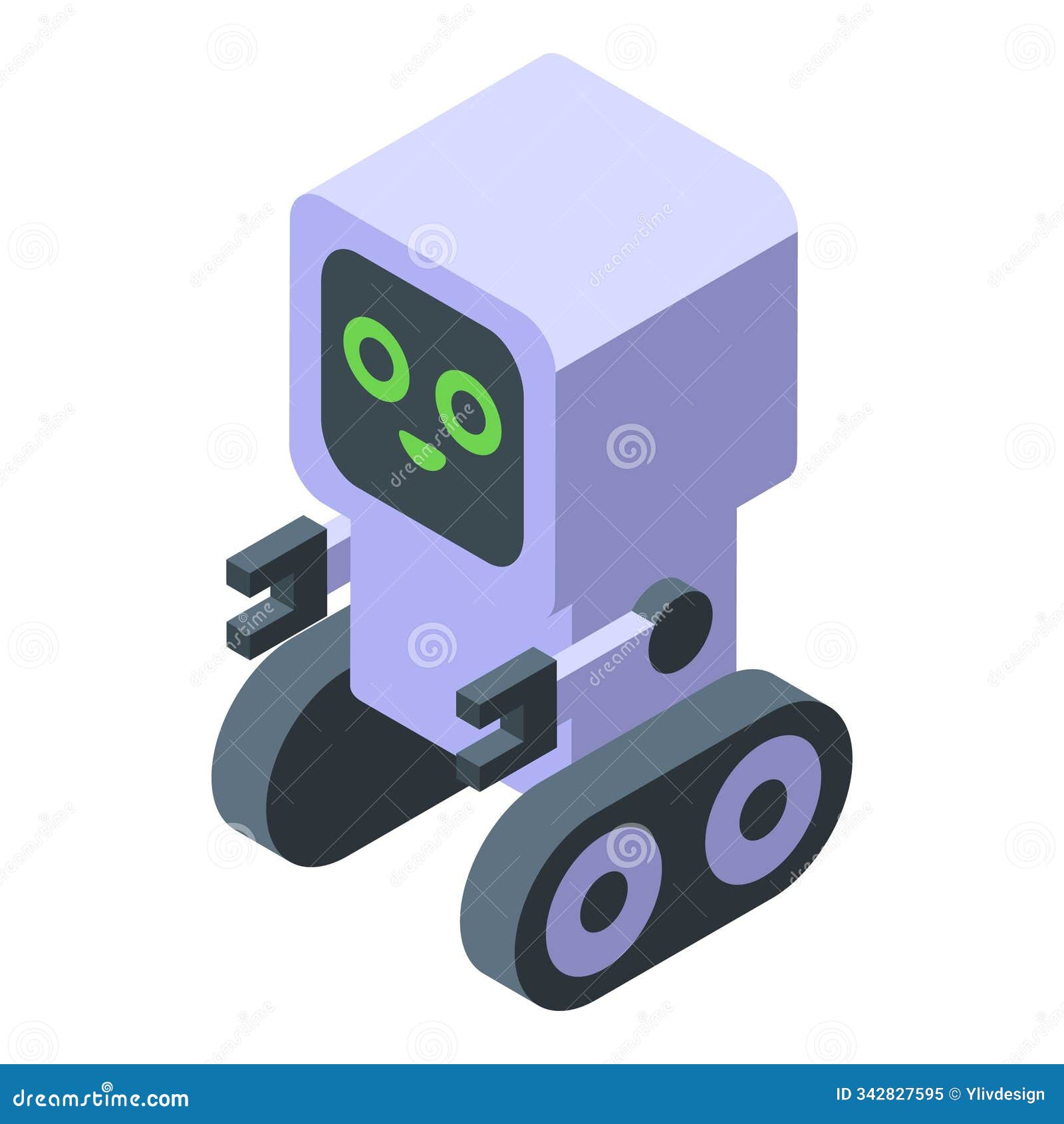 Cute Chatbot Robot Moving on Wheels, Showing Artificial Intelligence ...