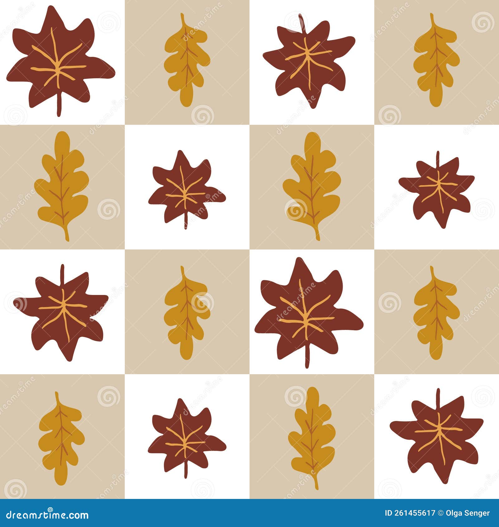 A Cute Checkered Autumn Pattern Stock Vector - Illustration of backdrop ...