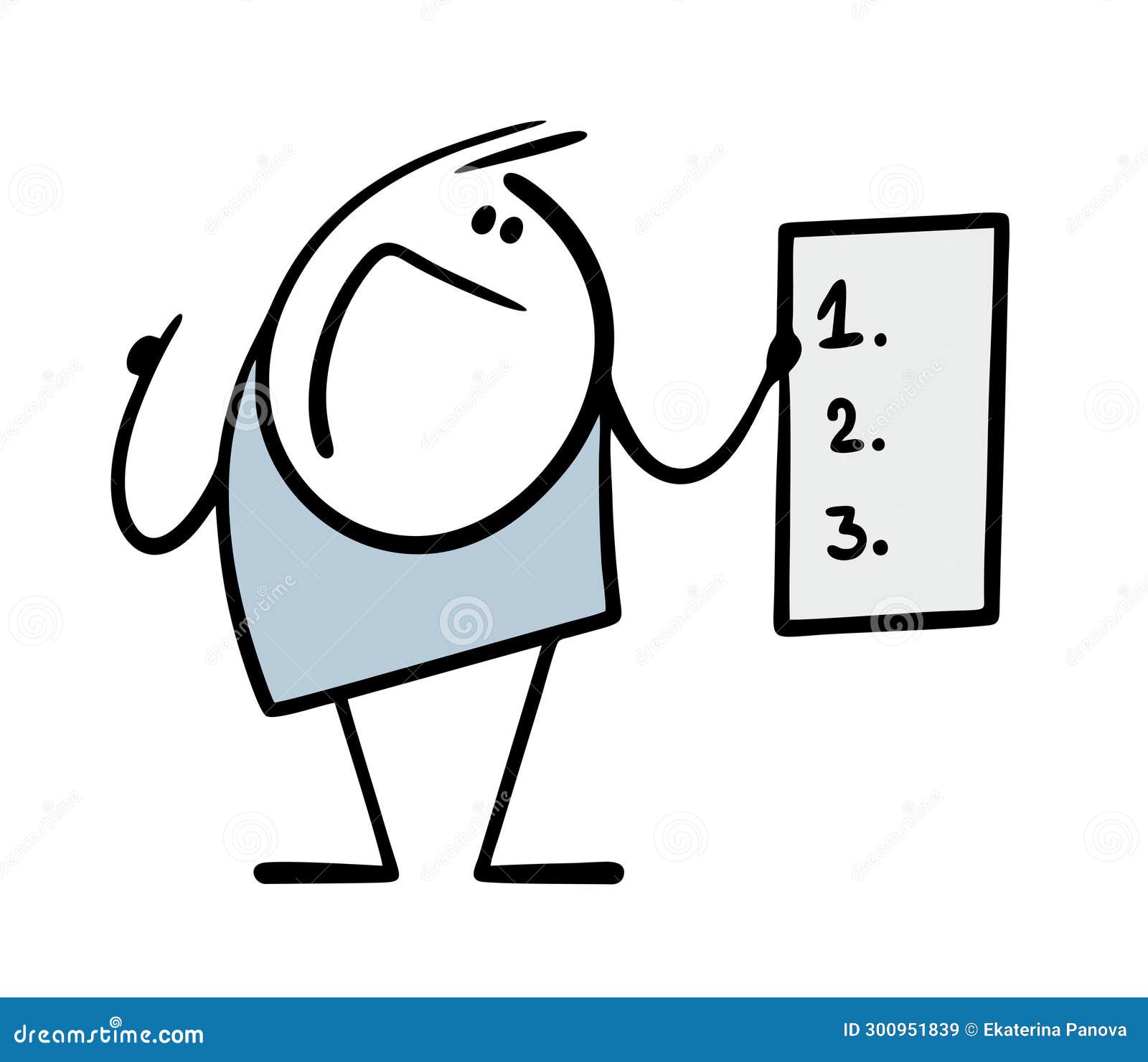 Cute Cheerful Boy Holds Sheet of Paper with Instructions on the Points ...