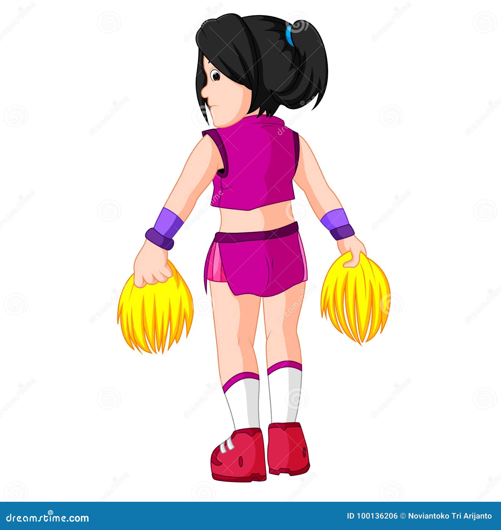 Cute Cheerleader Cartoon Vector Illustration | CartoonDealer.com #100136206