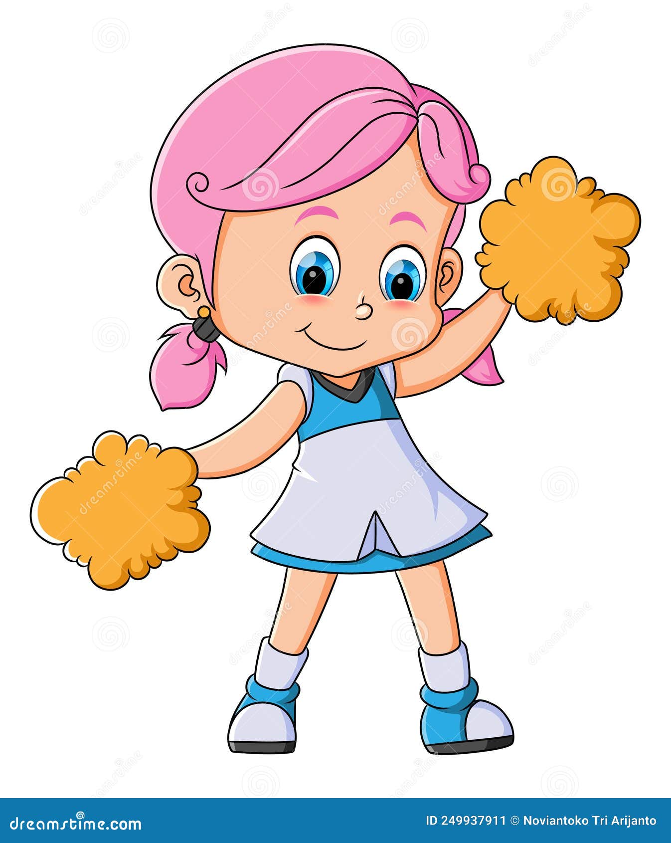 Cute Cheerleader Panda Coloring Page For Kids Cartoon Vector ...