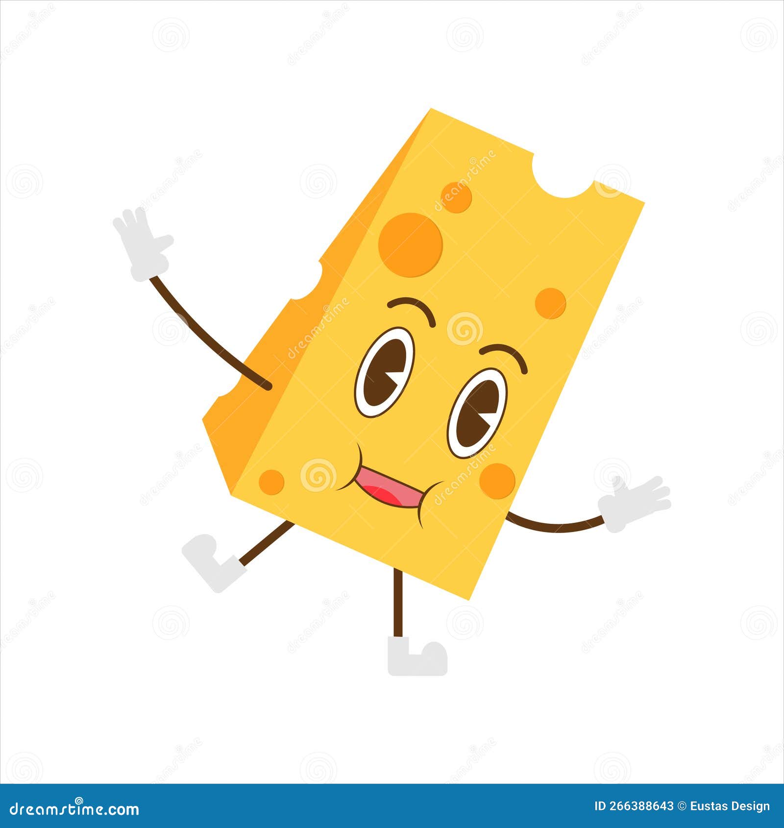 Cute Cheese Illustration stock vector. Illustration of cheddar - 266388643