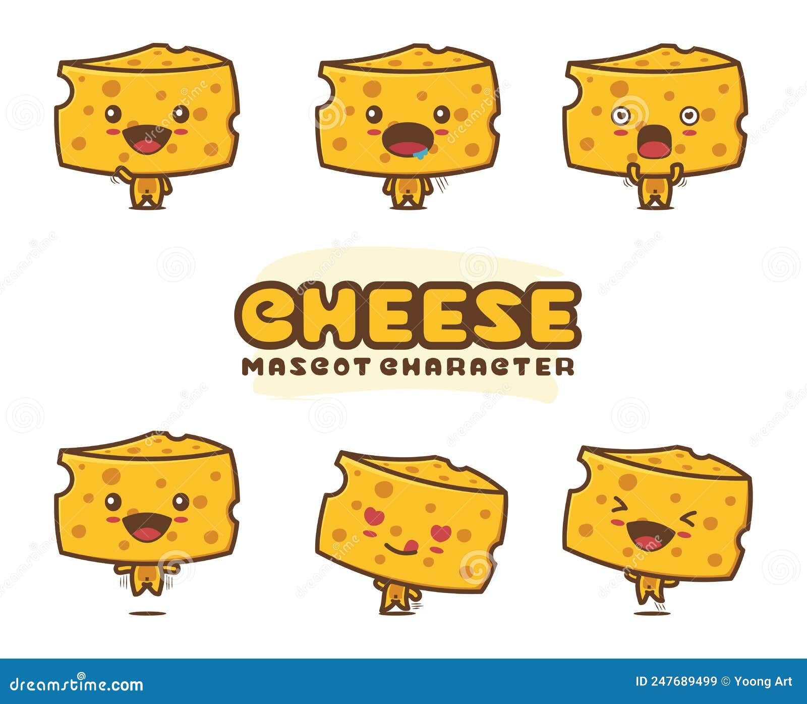 Cute cheese mascot stock vector. Illustration of food - 247689499