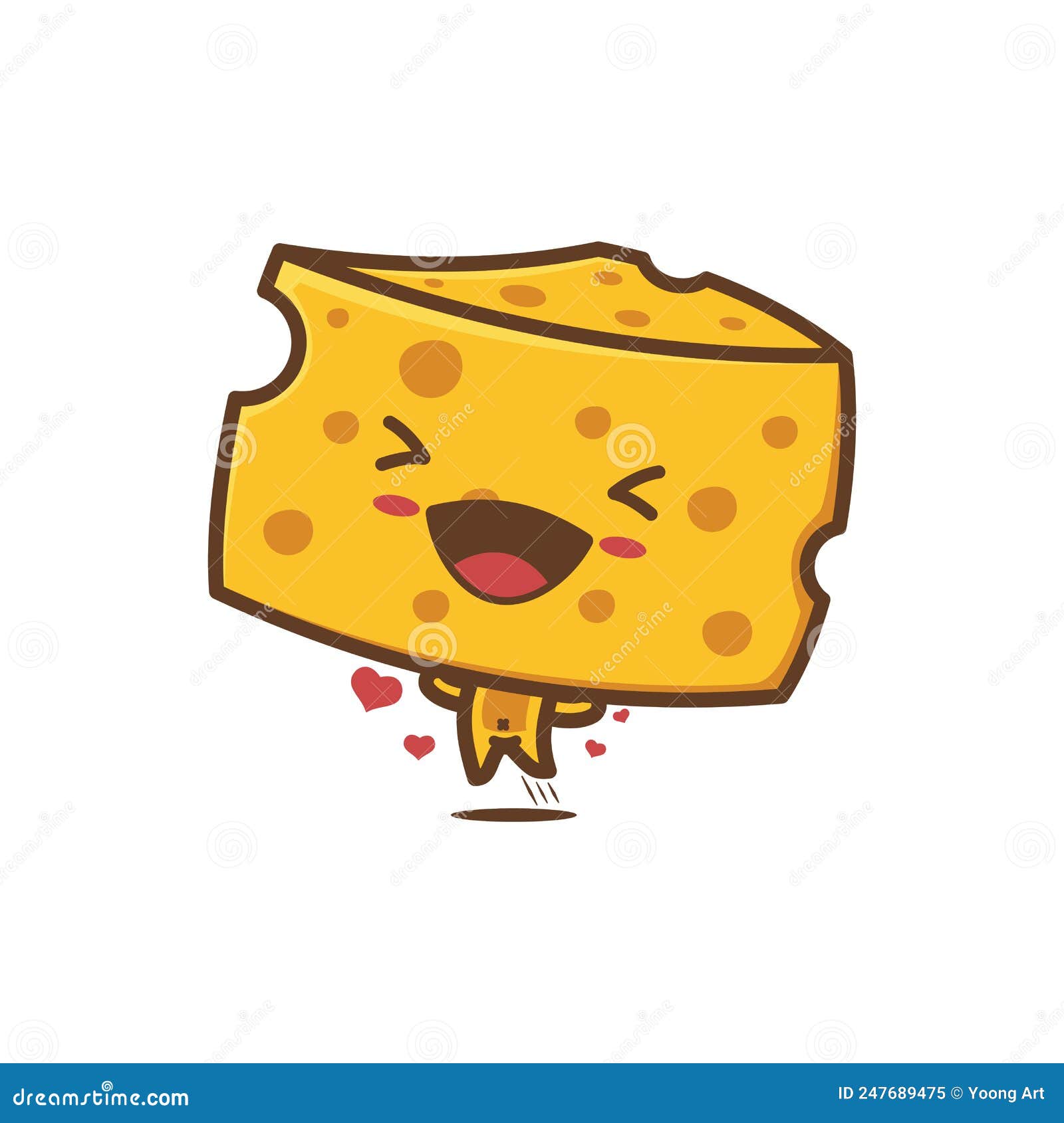 Cute cheese mascot stock vector. Illustration of ingredient - 247689475