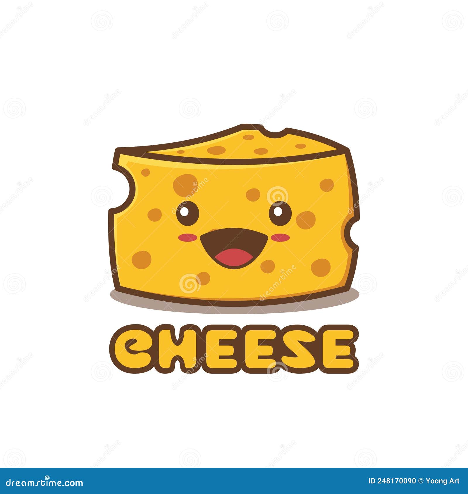 Cute Cheese Cake Cartoon Character Enjoying An Ice Cream ...