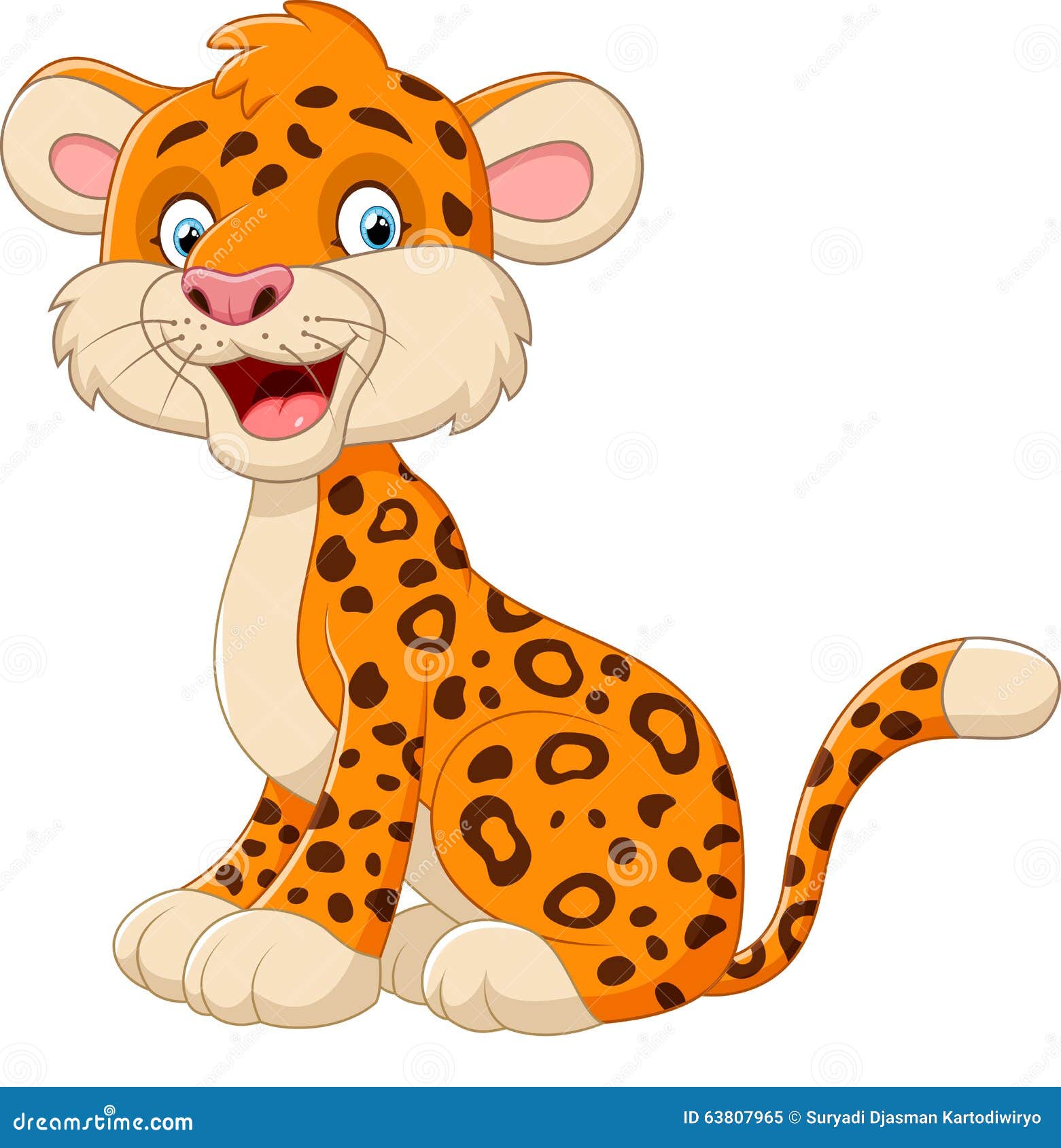 Cute cheetah cartoon stock vector. Illustration of isolated - 63807965