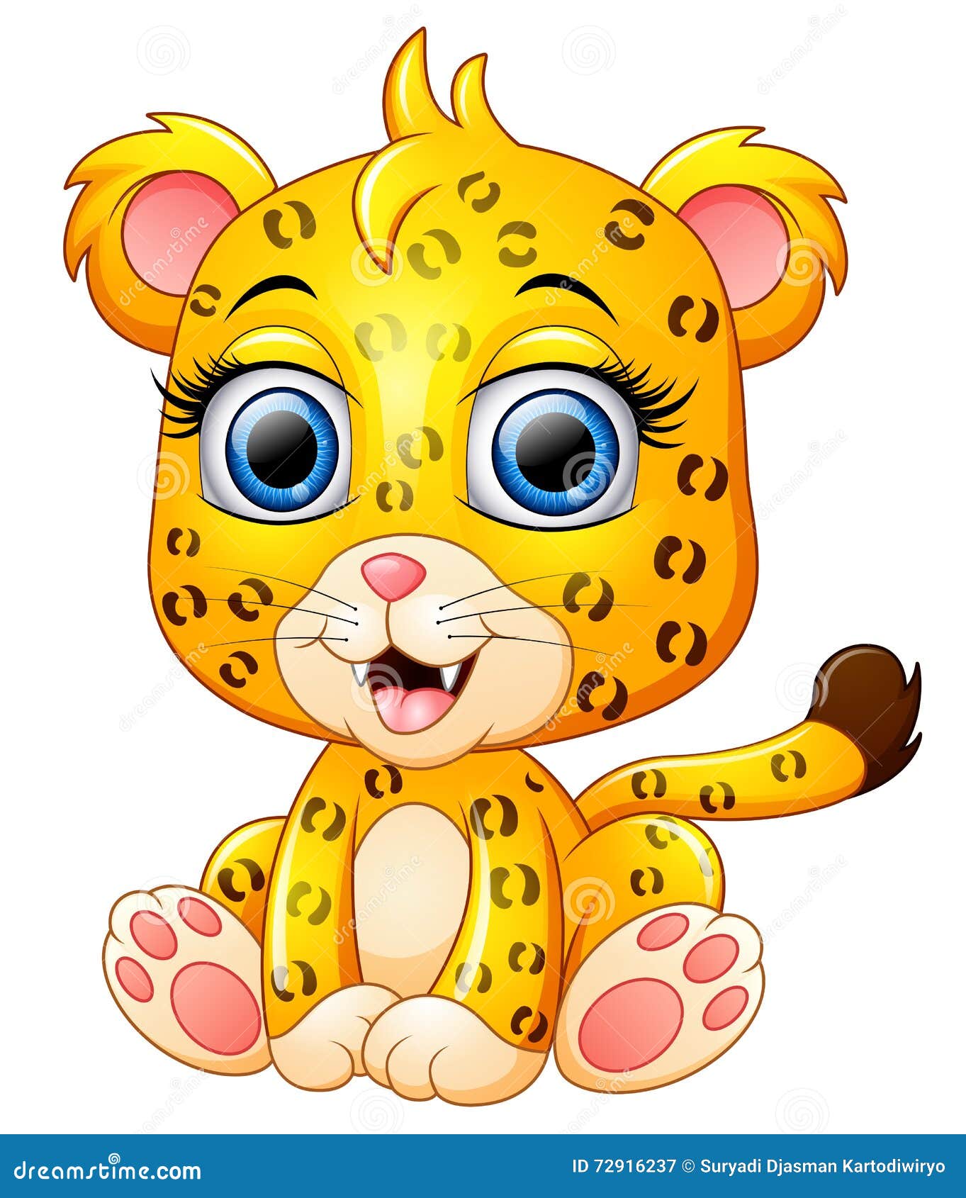 Cute cheetah cartoon stock vector. Illustration of cartoon - 72916237