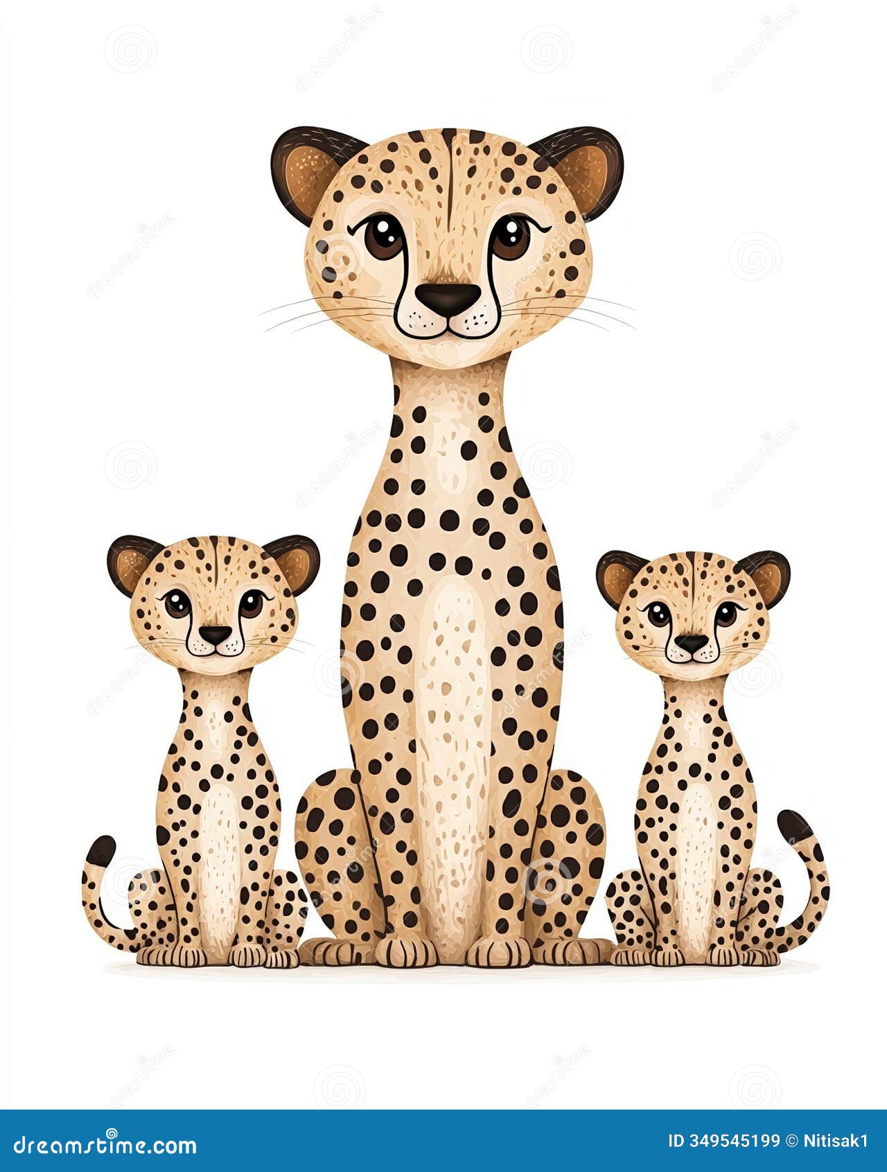 Cheetah Family Resting Under A Tree In The African Savanna Royalty-Free ...
